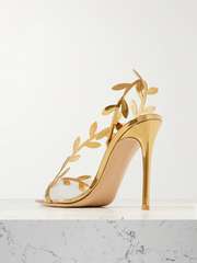 GIANVITO ROSSI Flavia 150 metallic leather and PVC slingback sandals ...