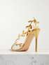 GIANVITO ROSSI Flavia 150 metallic leather and PVC slingback sandals ...
