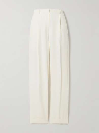 THE ROW Tor pleated crepe wide-leg pants | NET-A-PORTER