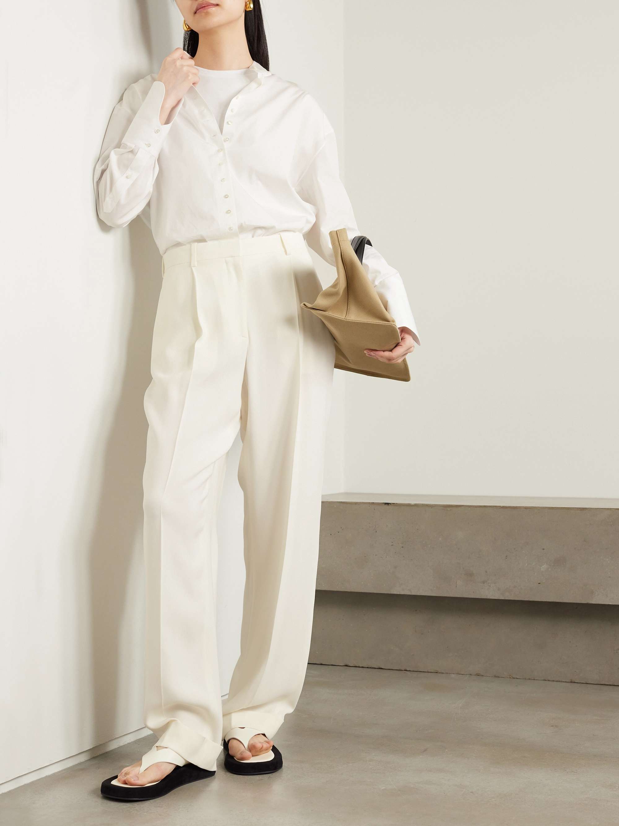 THE ROW Tor pleated crepe wide-leg pants | NET-A-PORTER