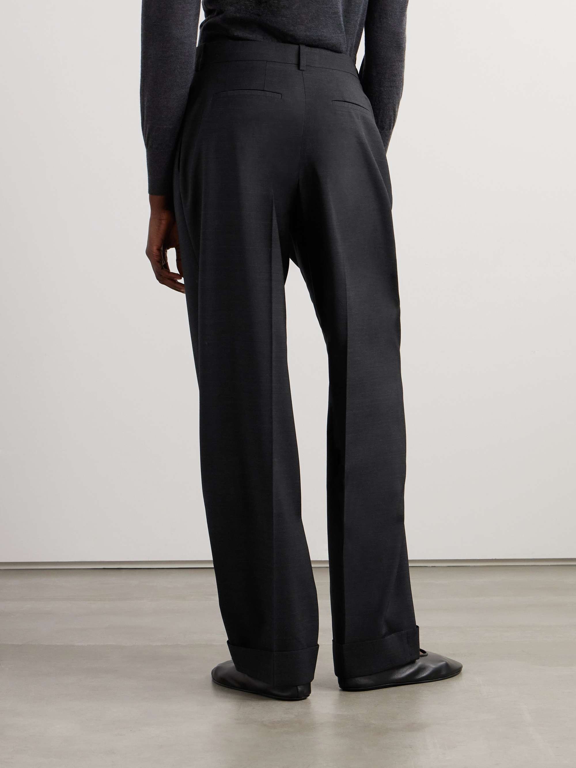 THE ROW Tor pleated grain de poudre wool pants | NET-A-PORTER