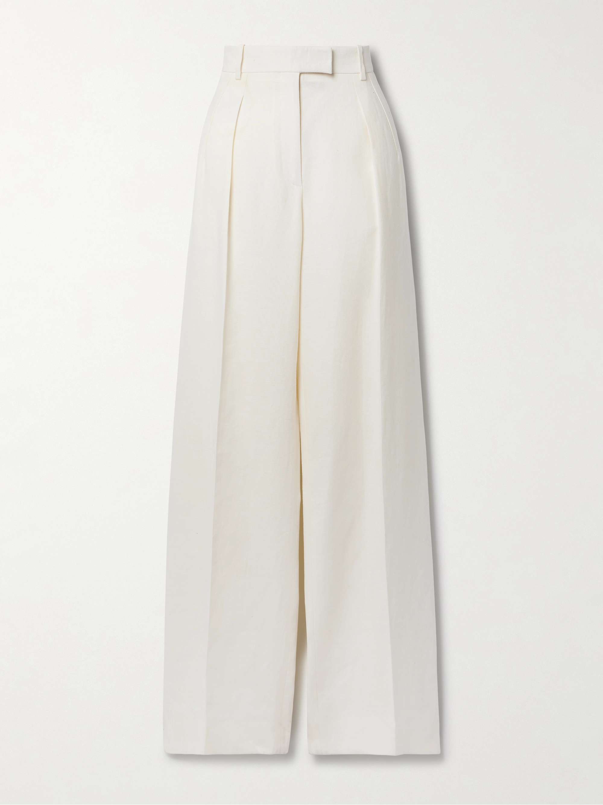 THE ROW Antone pleated linen wide-leg pants | NET-A-PORTER