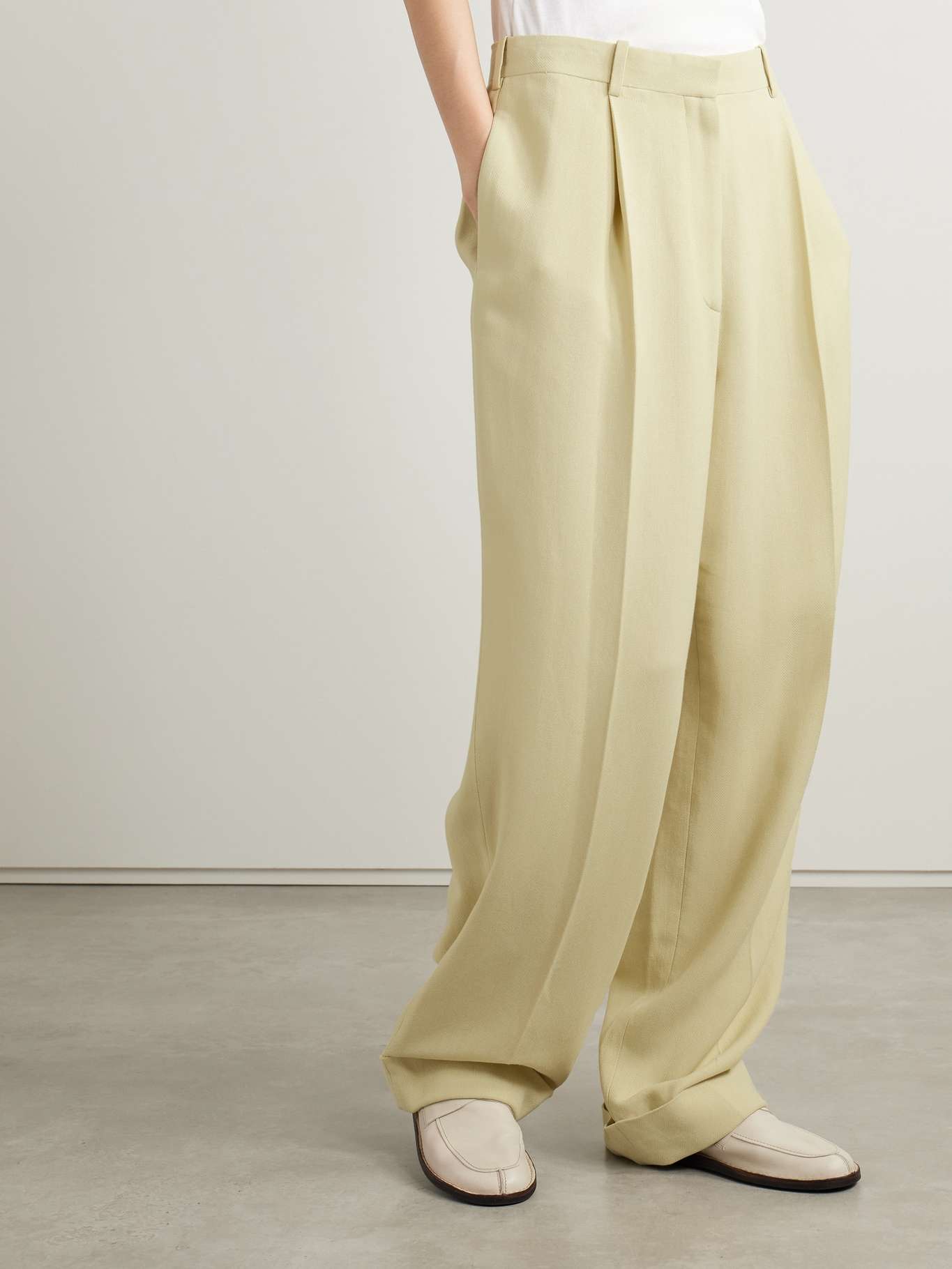 THE ROW Tor pleated woven wide-leg pants | NET-A-PORTER