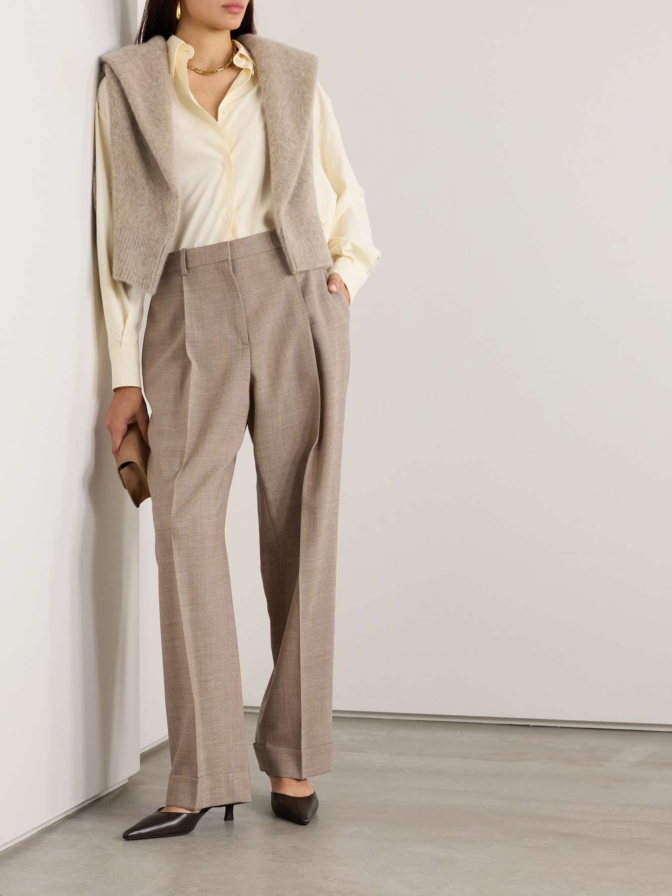 THE ROW Tor pleated grain de poudre wool pants | NET-A-PORTER