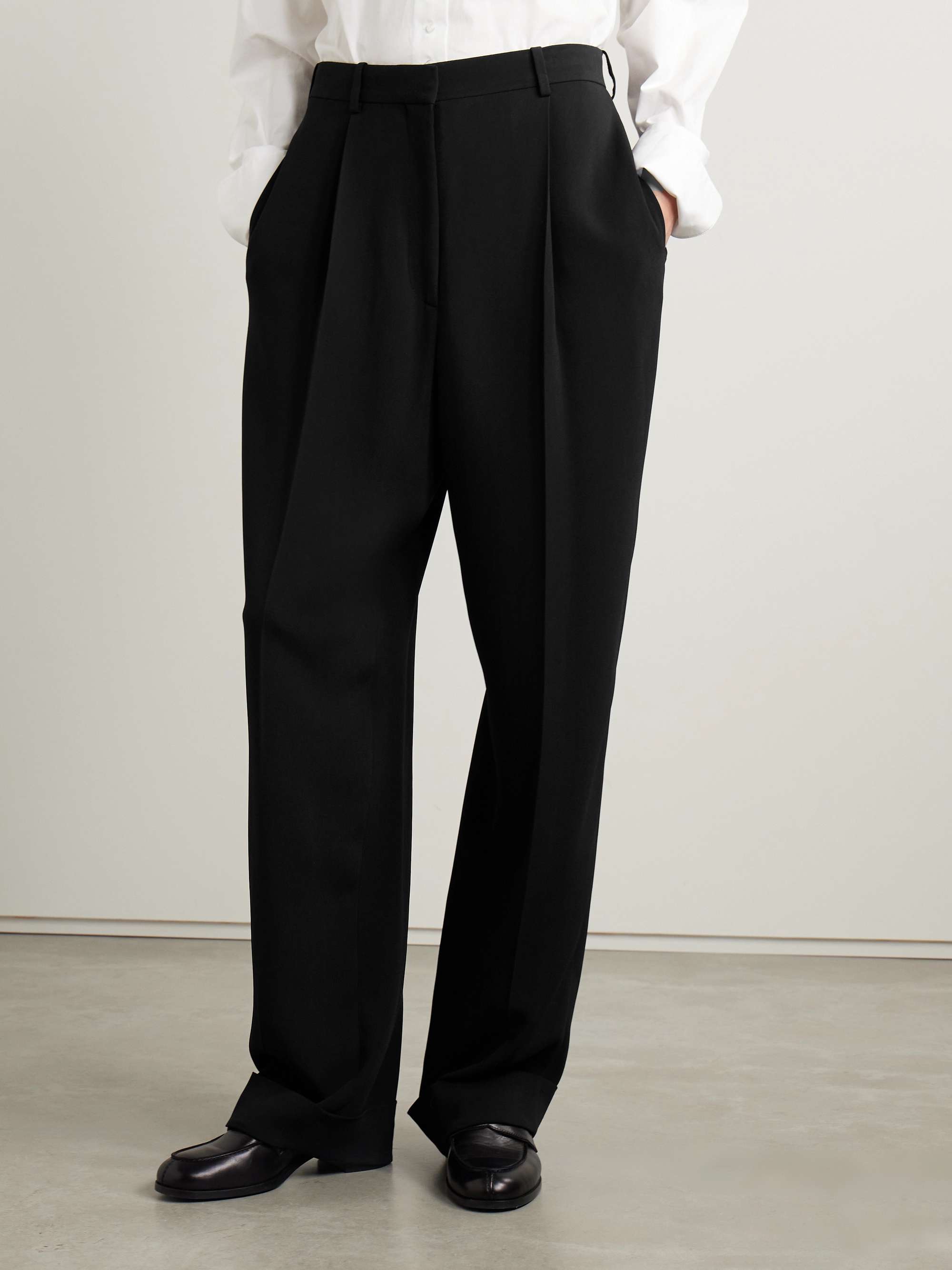 THE ROW Tor pleated cady wide-leg pants | NET-A-PORTER