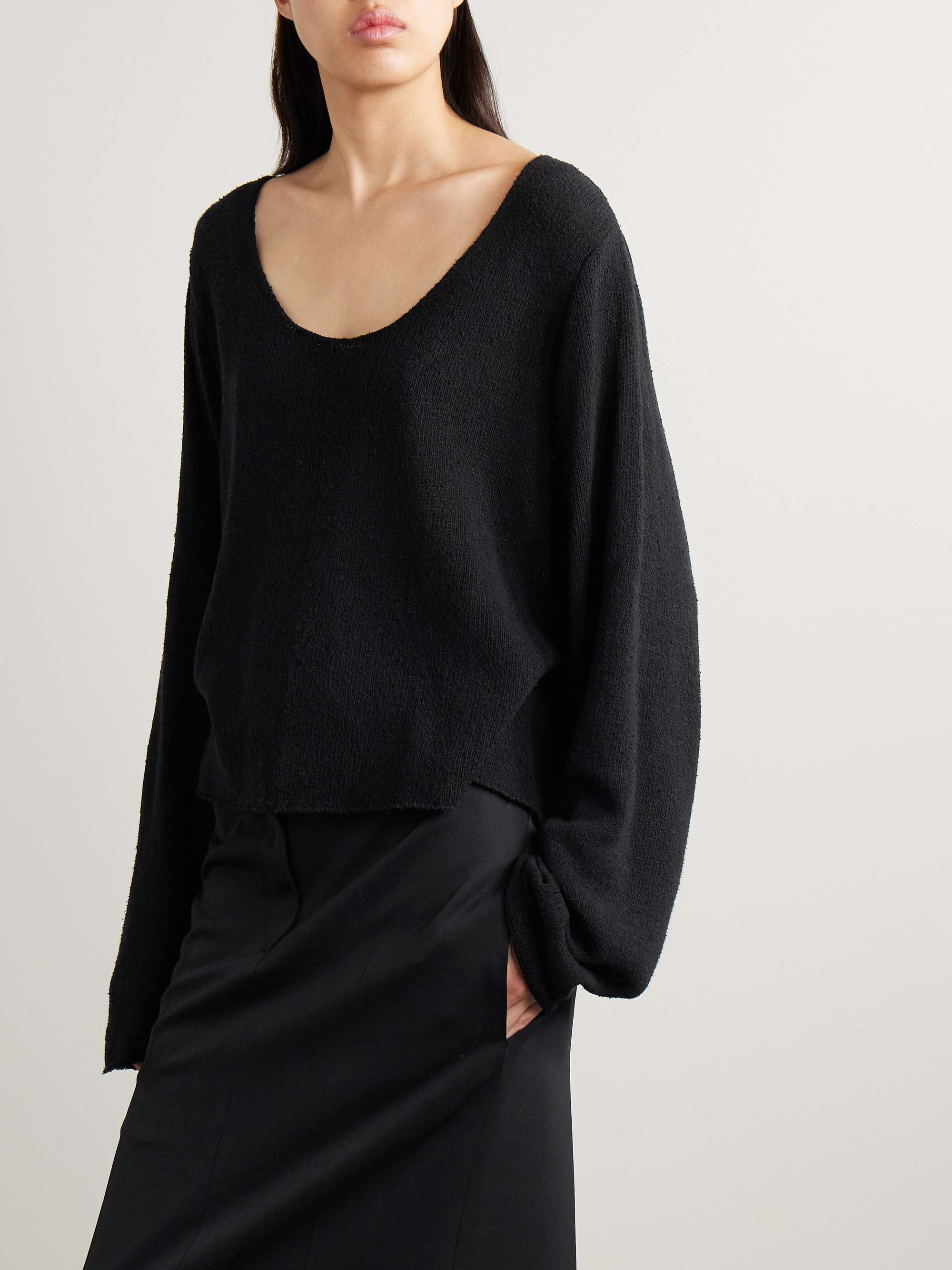 THE ROW Fesia open-knit silk sweater | NET-A-PORTER