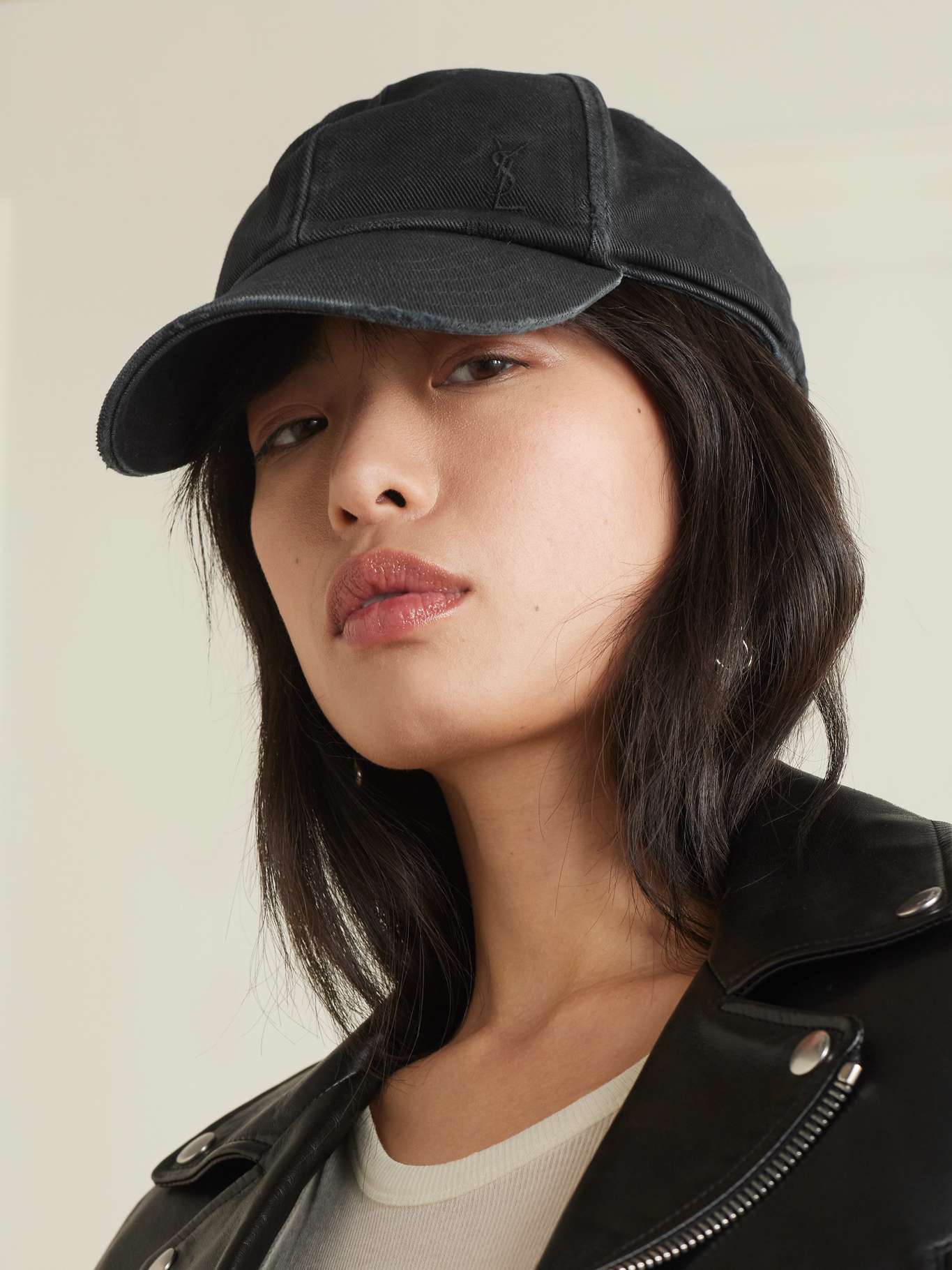 SAINT LAURENT Distressed denim hat | NET-A-PORTER