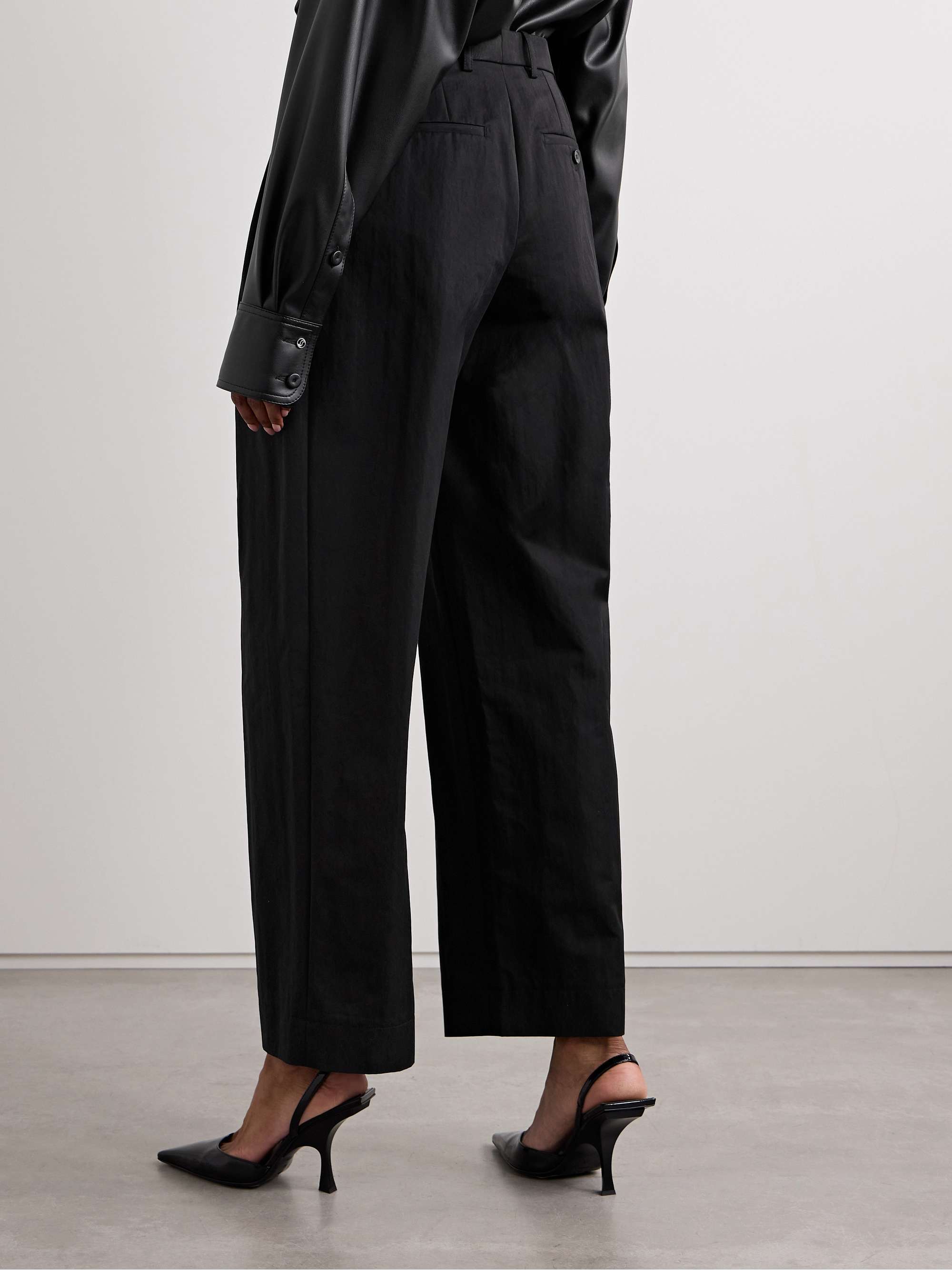 WARDROBE.NYC Pleated cotton-blend twill wide-leg pants | NET-A-PORTER