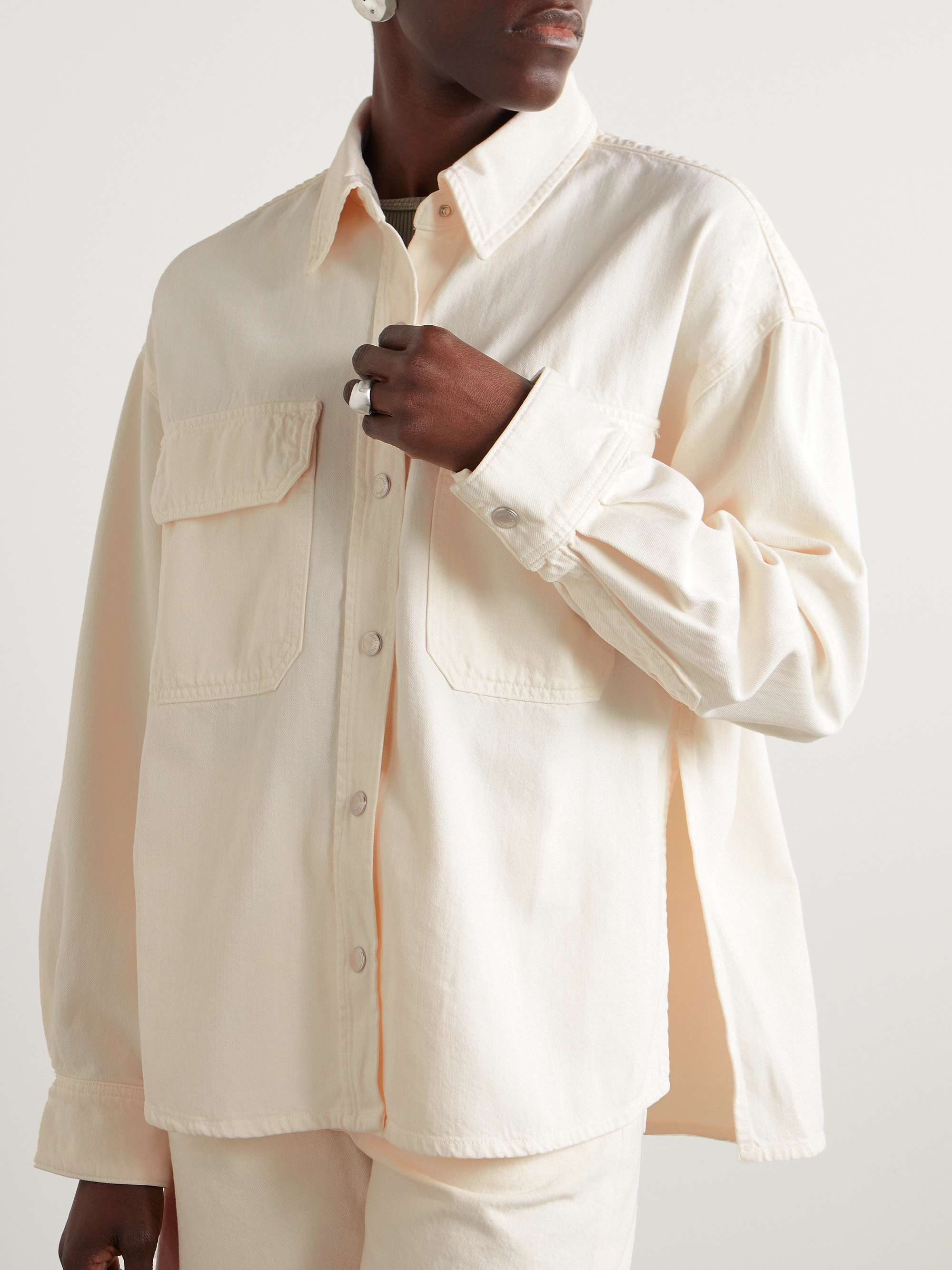 AGOLDE Gwen Slice organic denim shirt | NET-A-PORTER