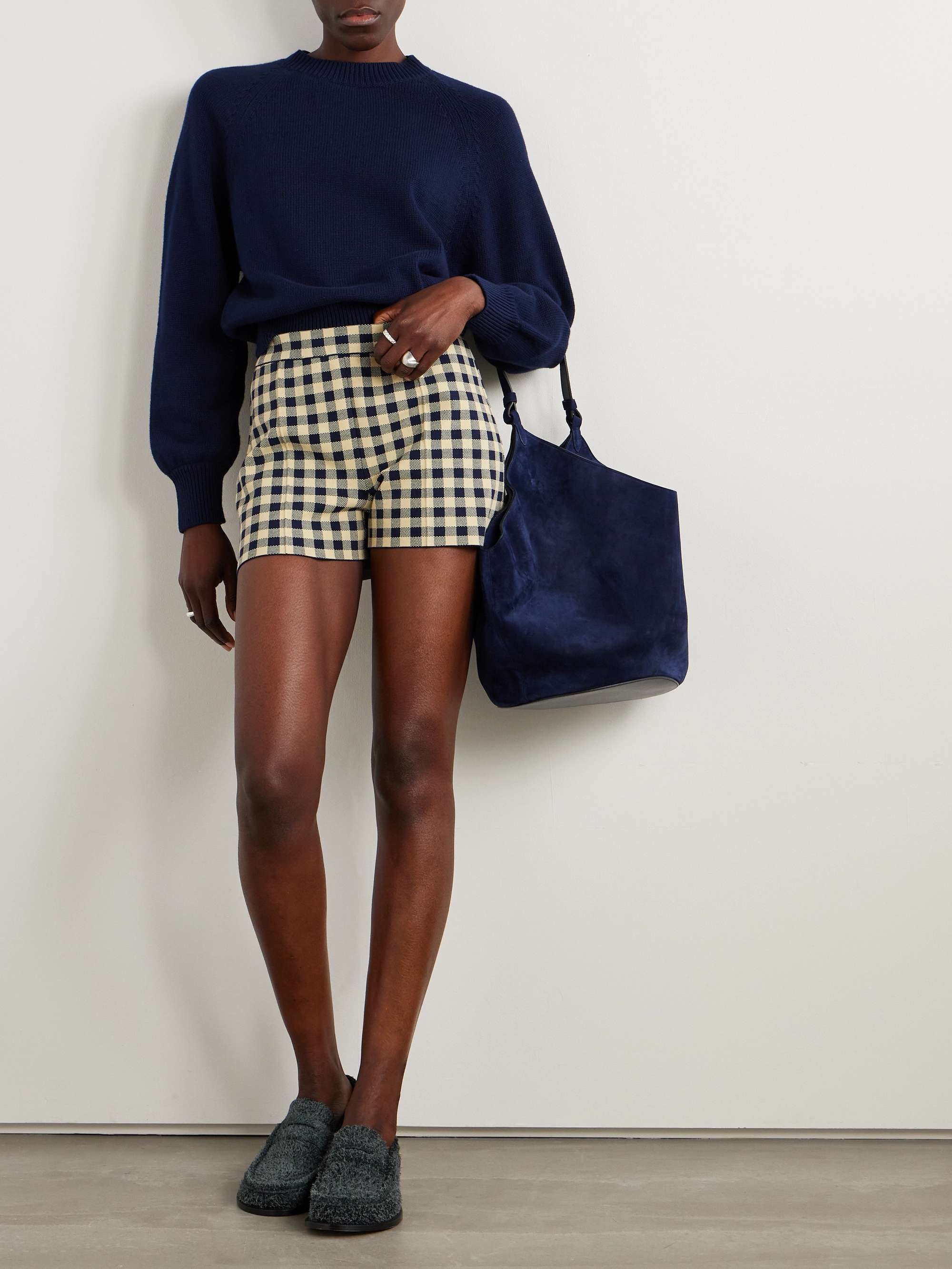 High Sport Checked Cotton Blend Jacquard Shorts Net A Porter