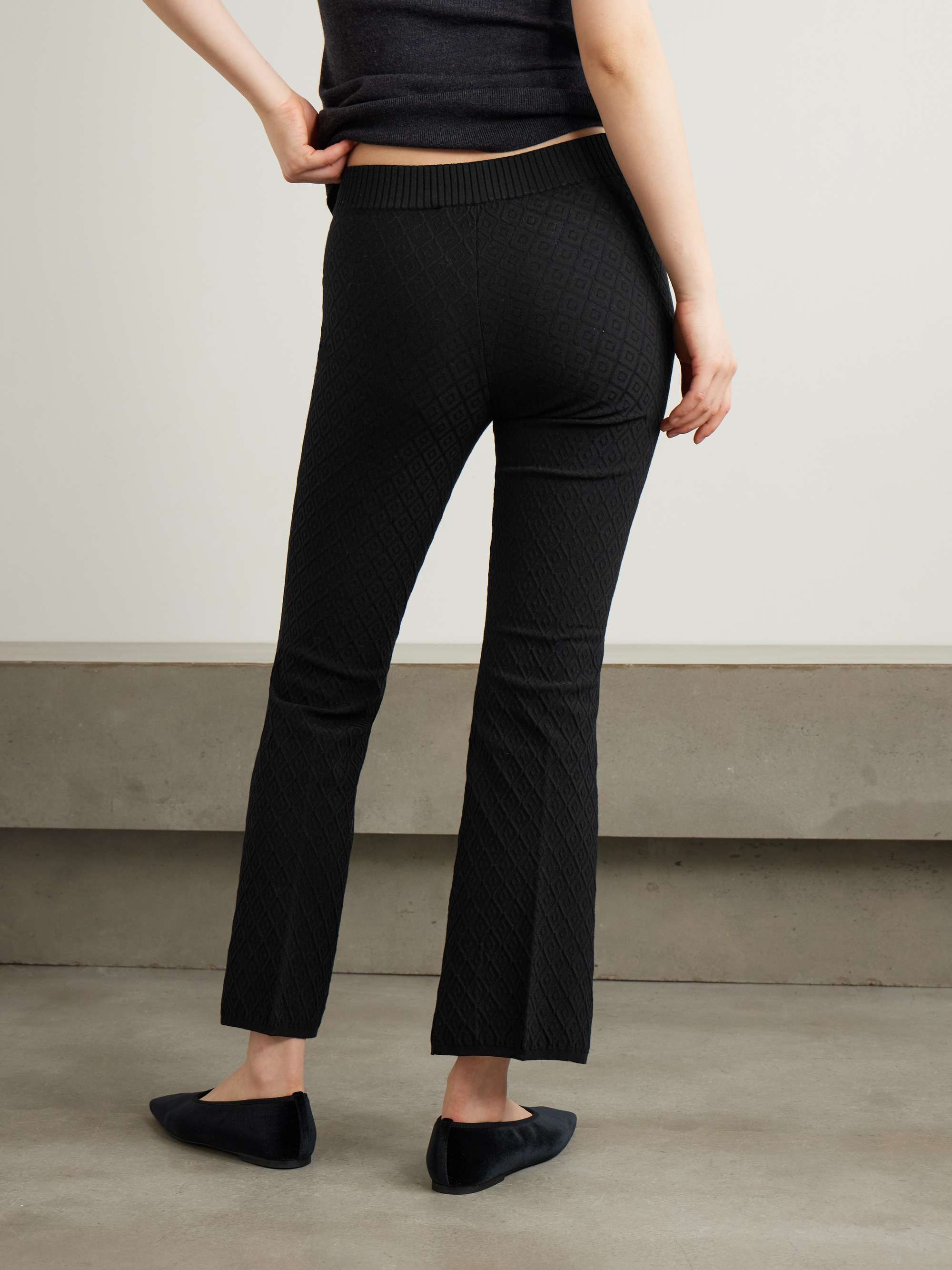 HIGH SPORT Kick It cropped cotton-blend jacquard flared pants | NET-A ...
