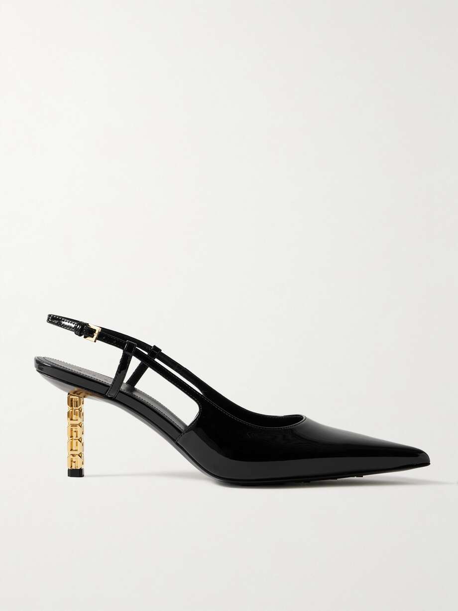 Black G Cube patent-leather slingback pumps | GIVENCHY | NET-A-PORTER