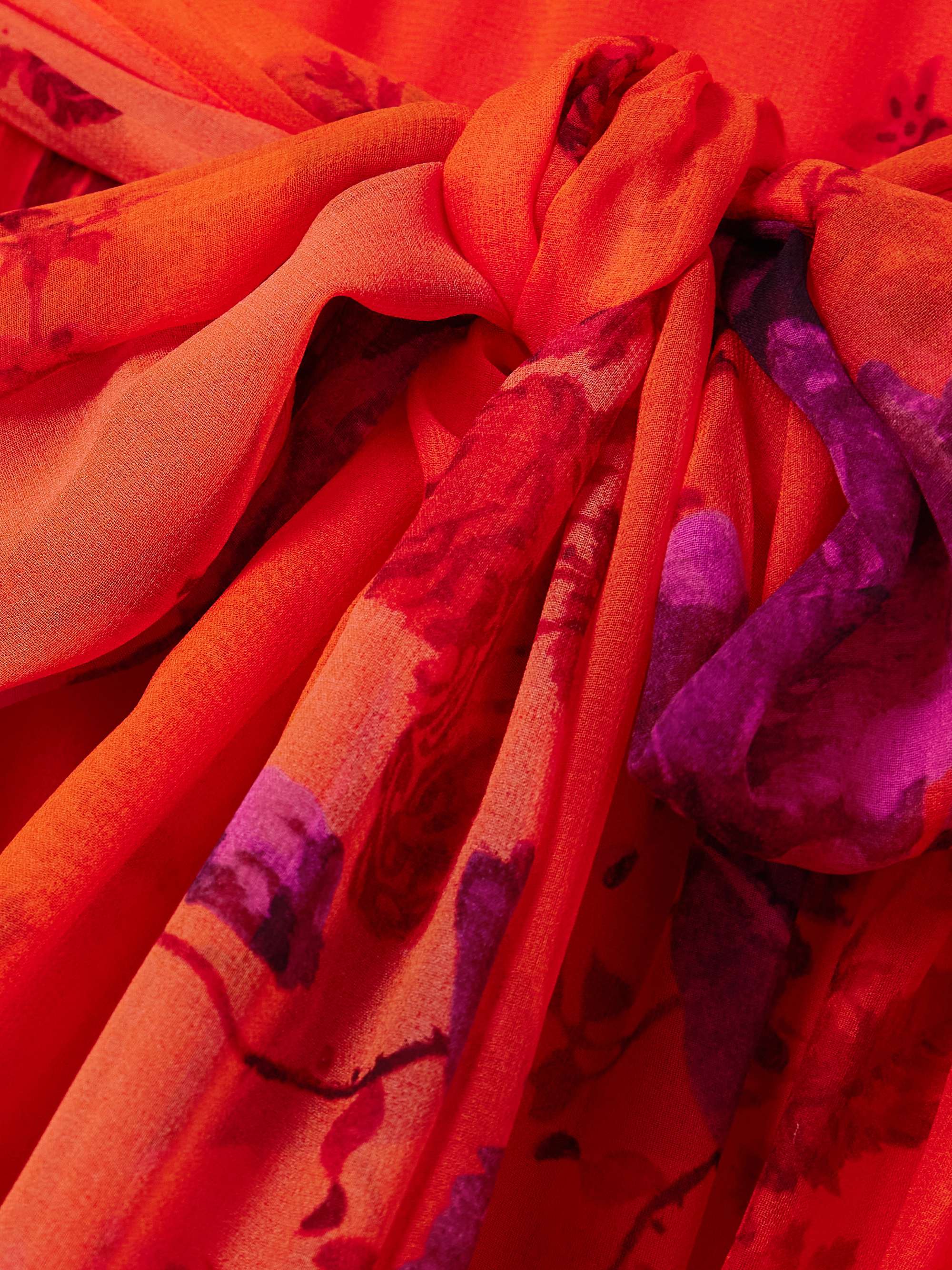 ERDEM Belted floral-print tiered silk-chiffon maxi dress | NET-A-PORTER