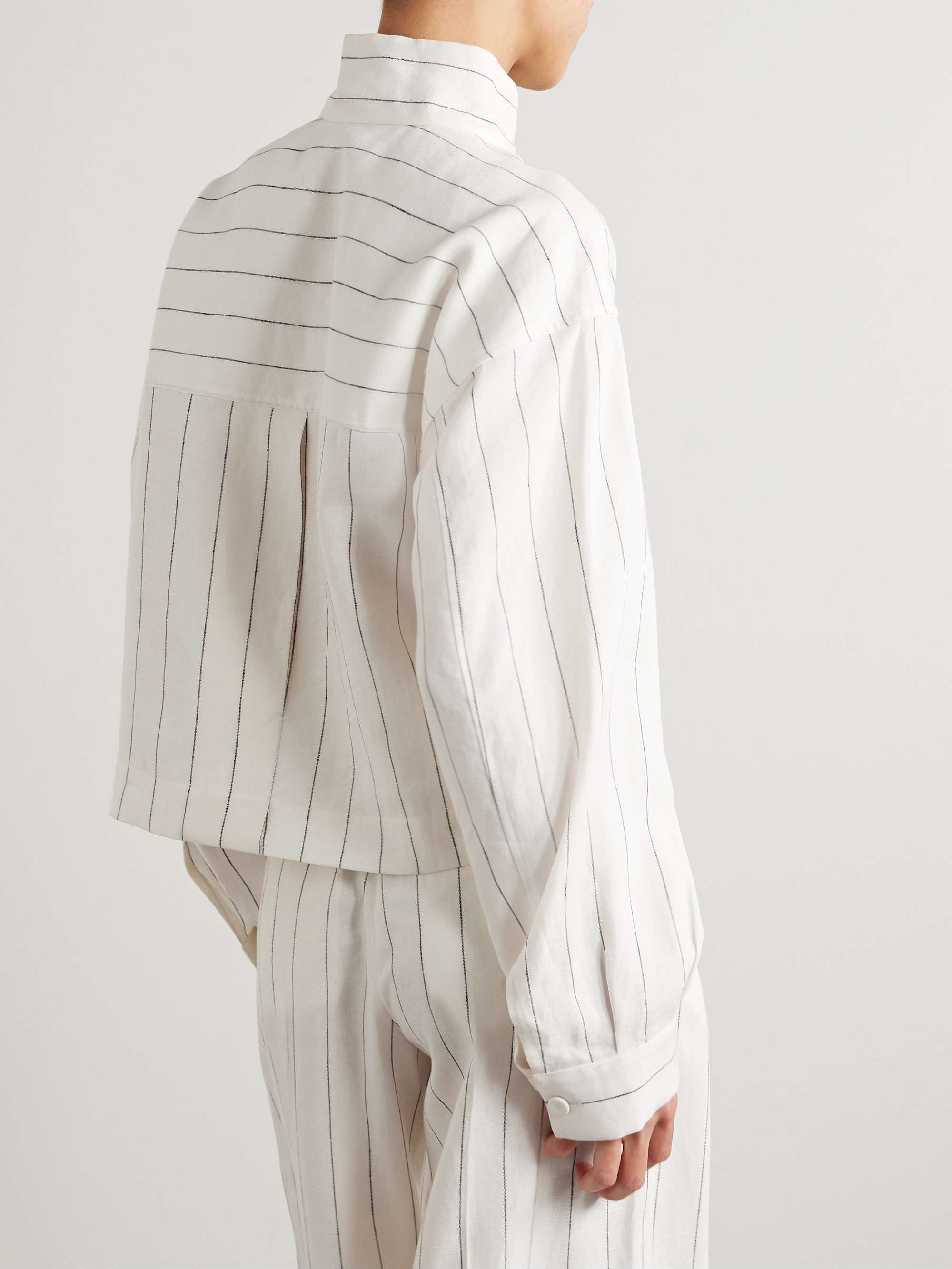 ANOTHER TOMORROW + NET SUSTAIN pinstriped linen shirt | NET-A-PORTER