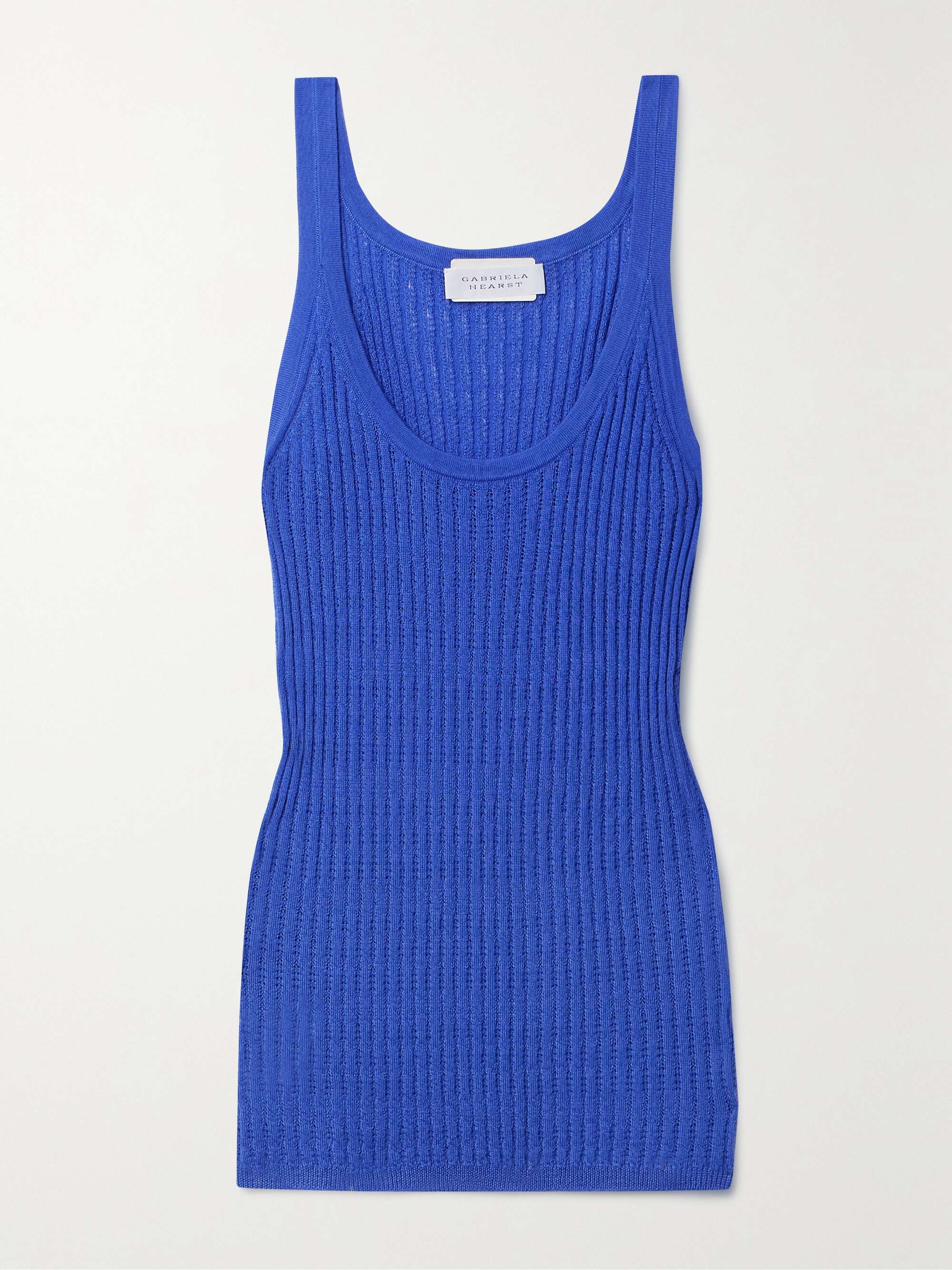 GABRIELA HEARST Nevin ribbed pointelle-knit cashmere and silk-blend ...