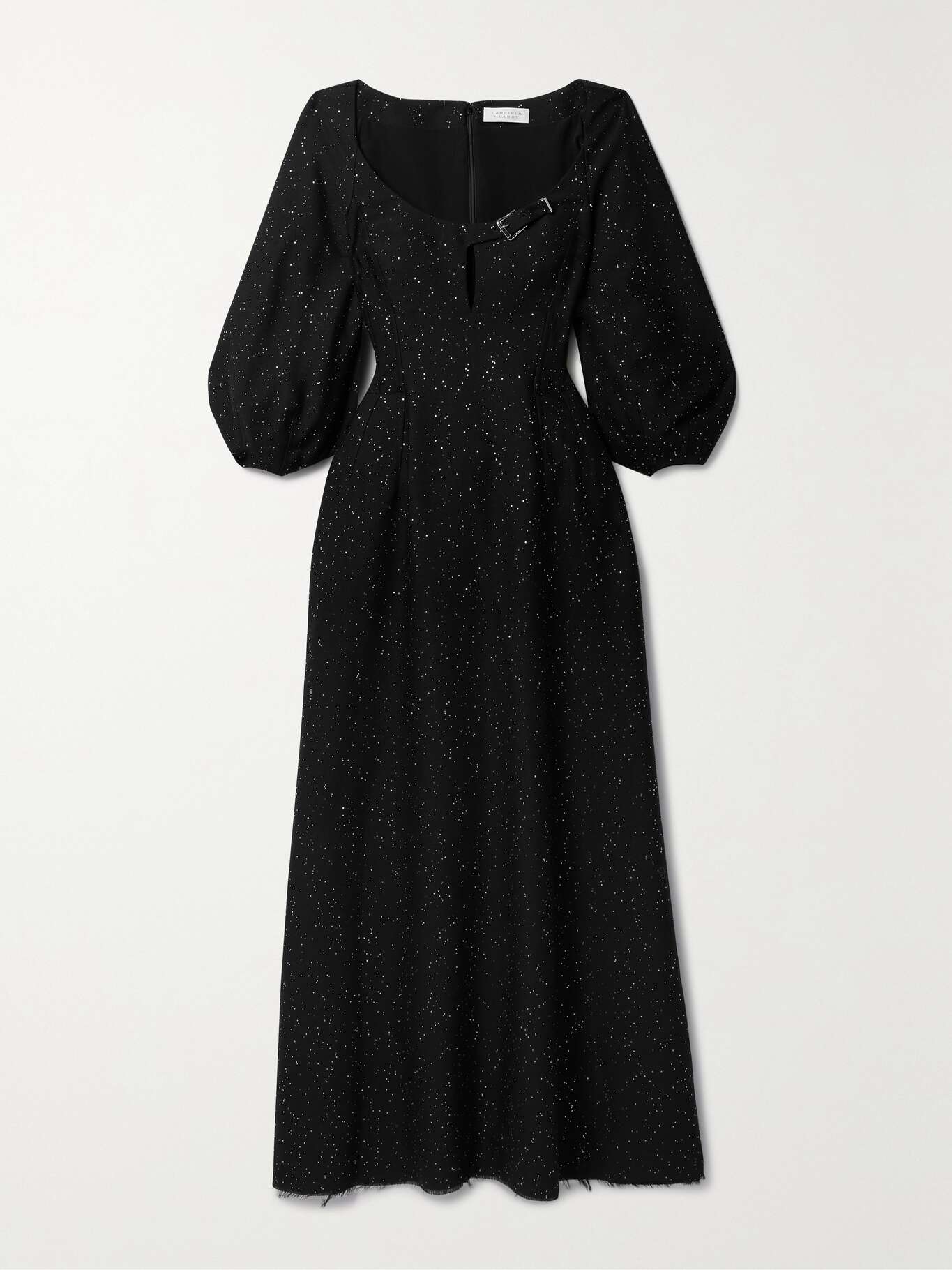 GABRIELA HEARST Madyn buckled cutout sequin-embellished wool-blend maxi ...