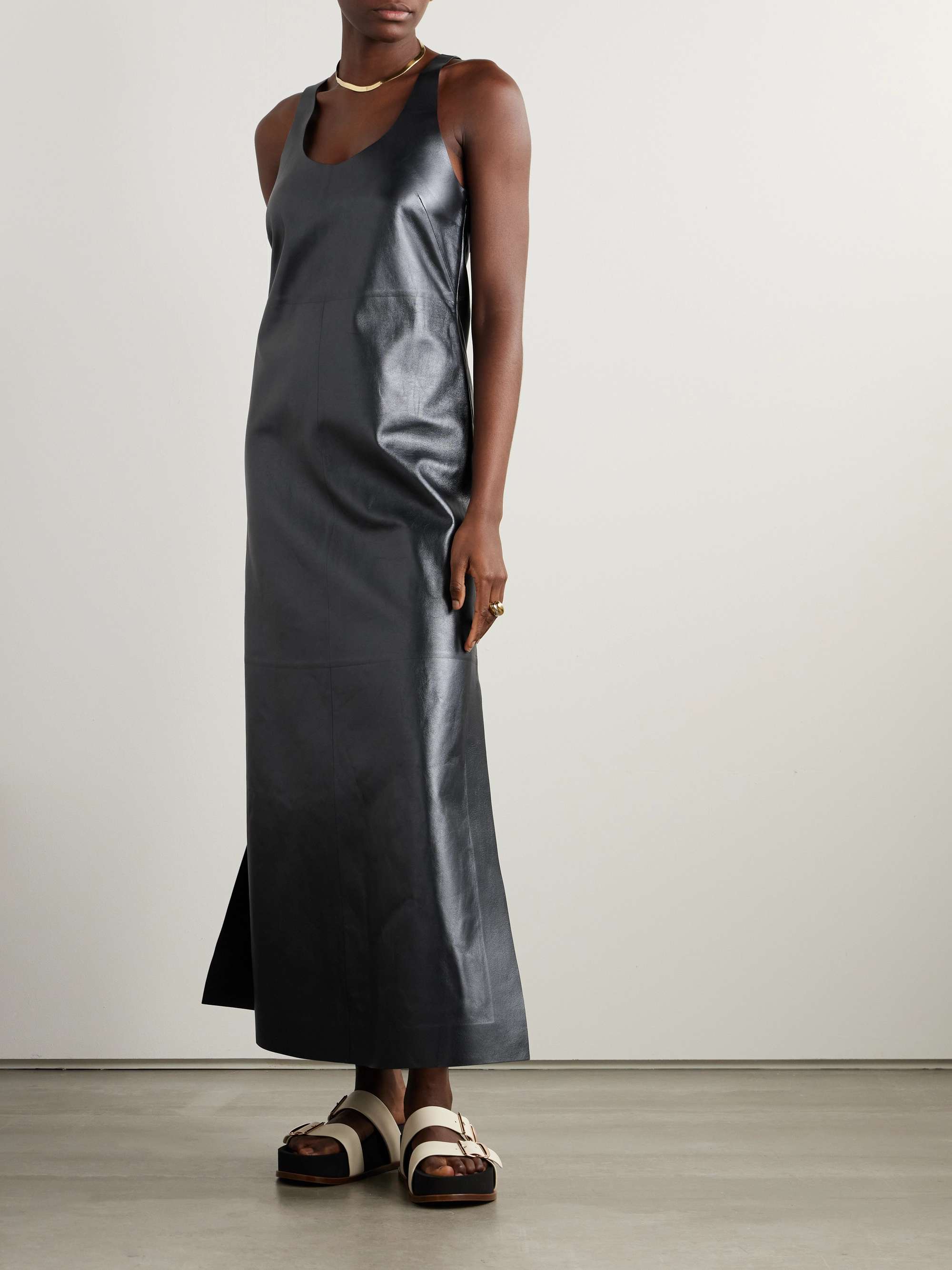 GABRIELA HEARST Ellson leather midi dress | NET-A-PORTER