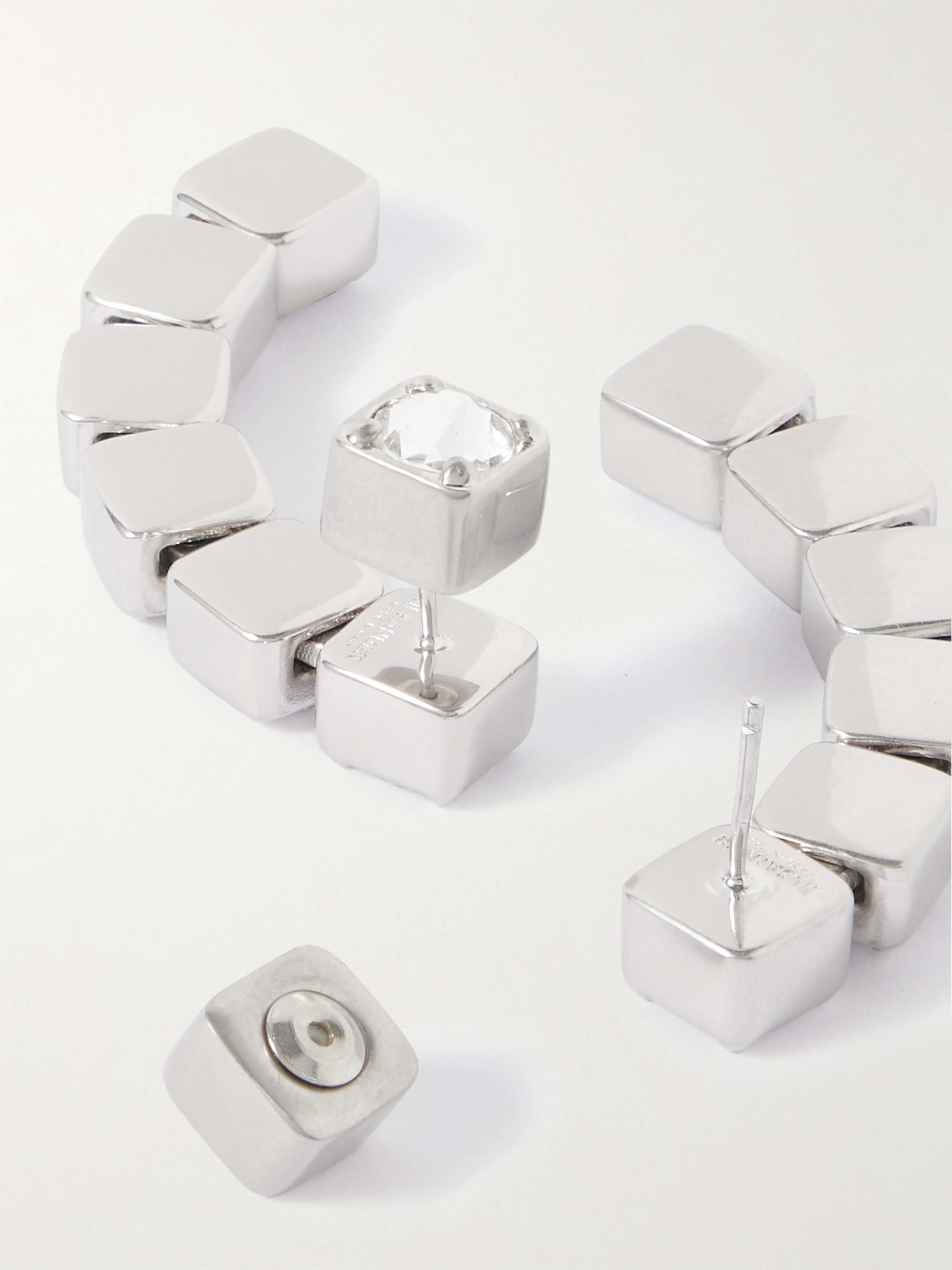 JIL SANDER Silver-tone crystal earrings | NET-A-PORTER