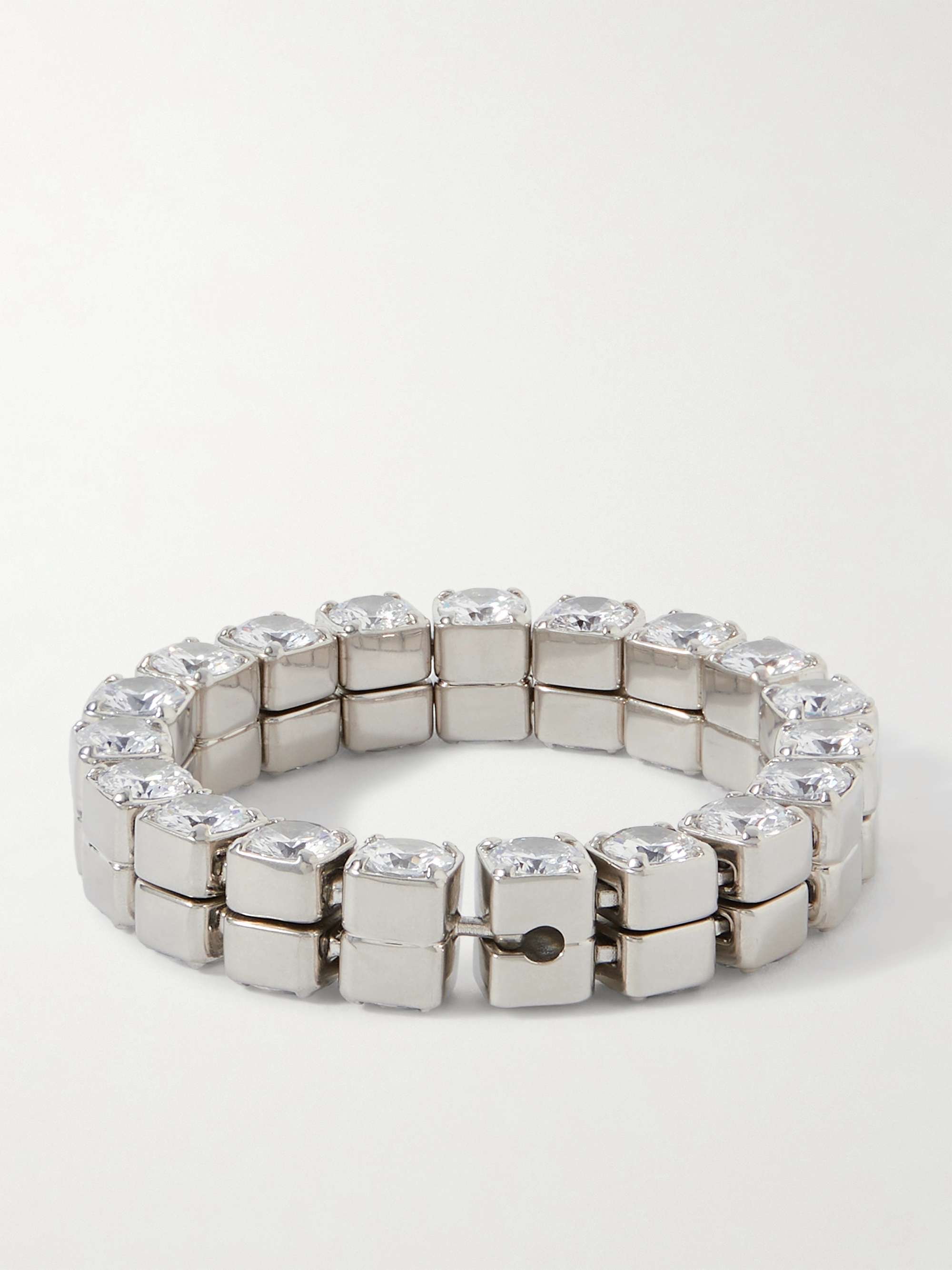 JIL SANDER Silver-tone crystal bracelet | NET-A-PORTER