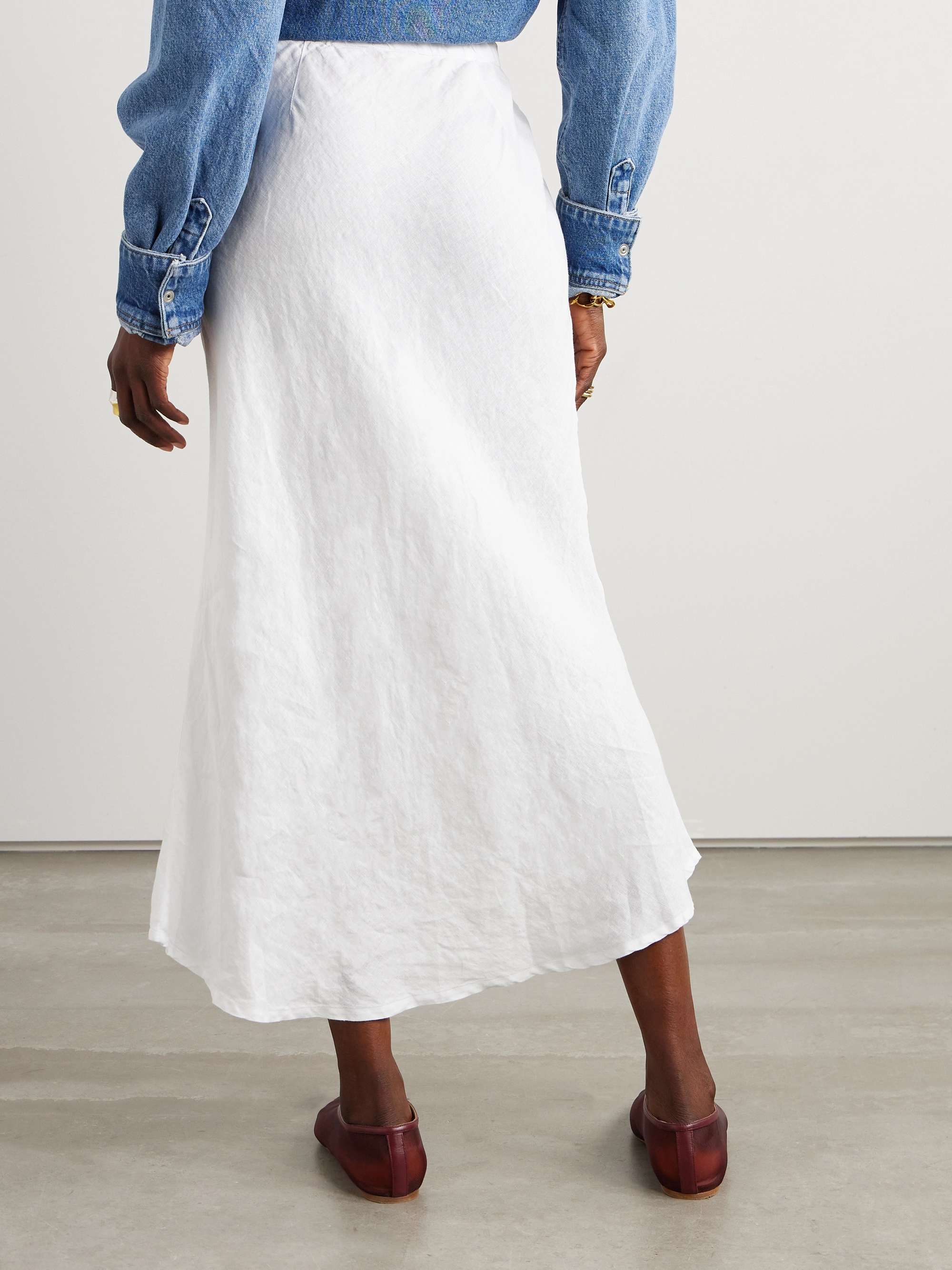 JAMES PERSE Surfside asymmetric linen skirt | NET-A-PORTER