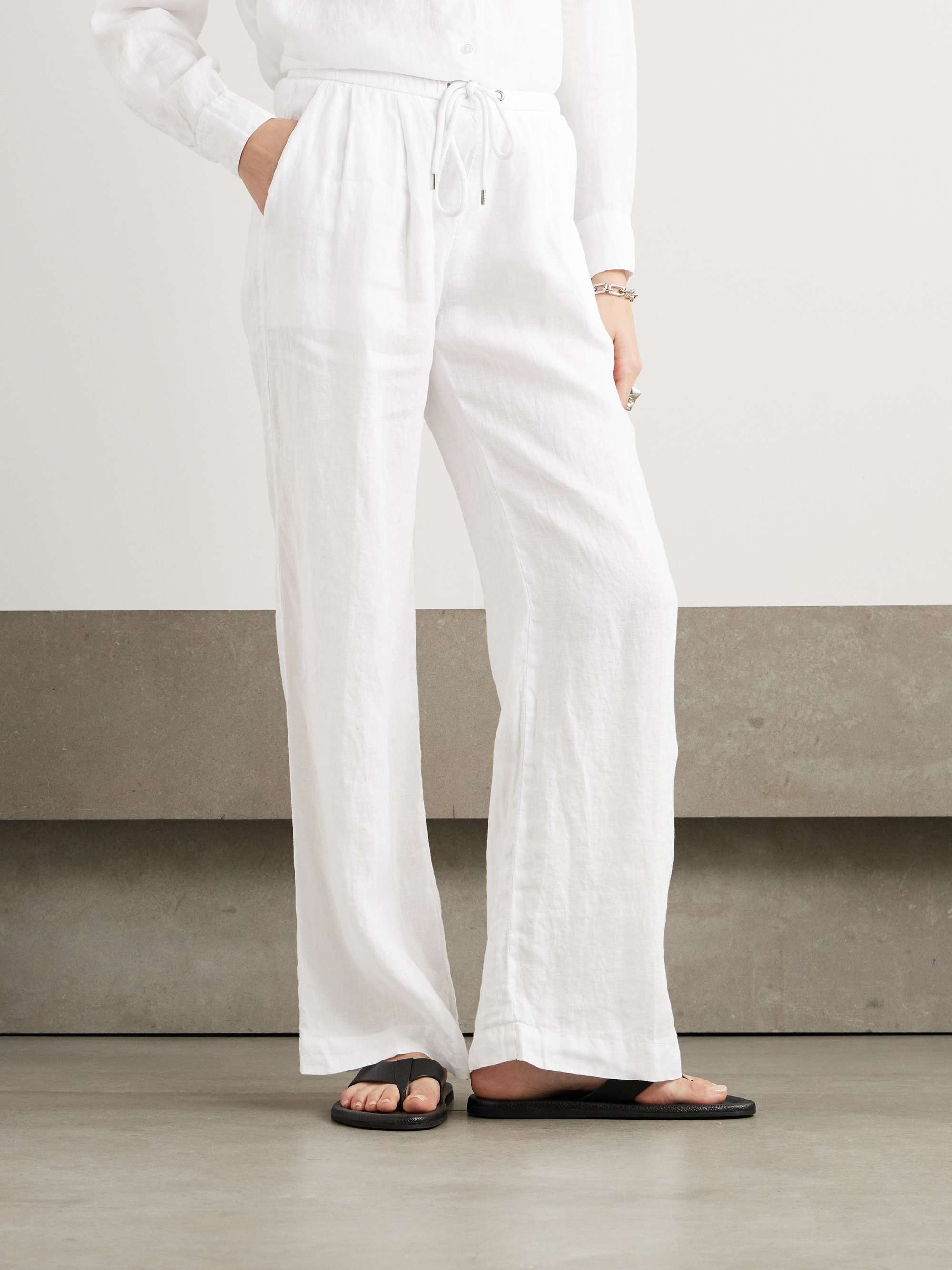 JAMES PERSE Pleated linen wide-leg pants | NET-A-PORTER