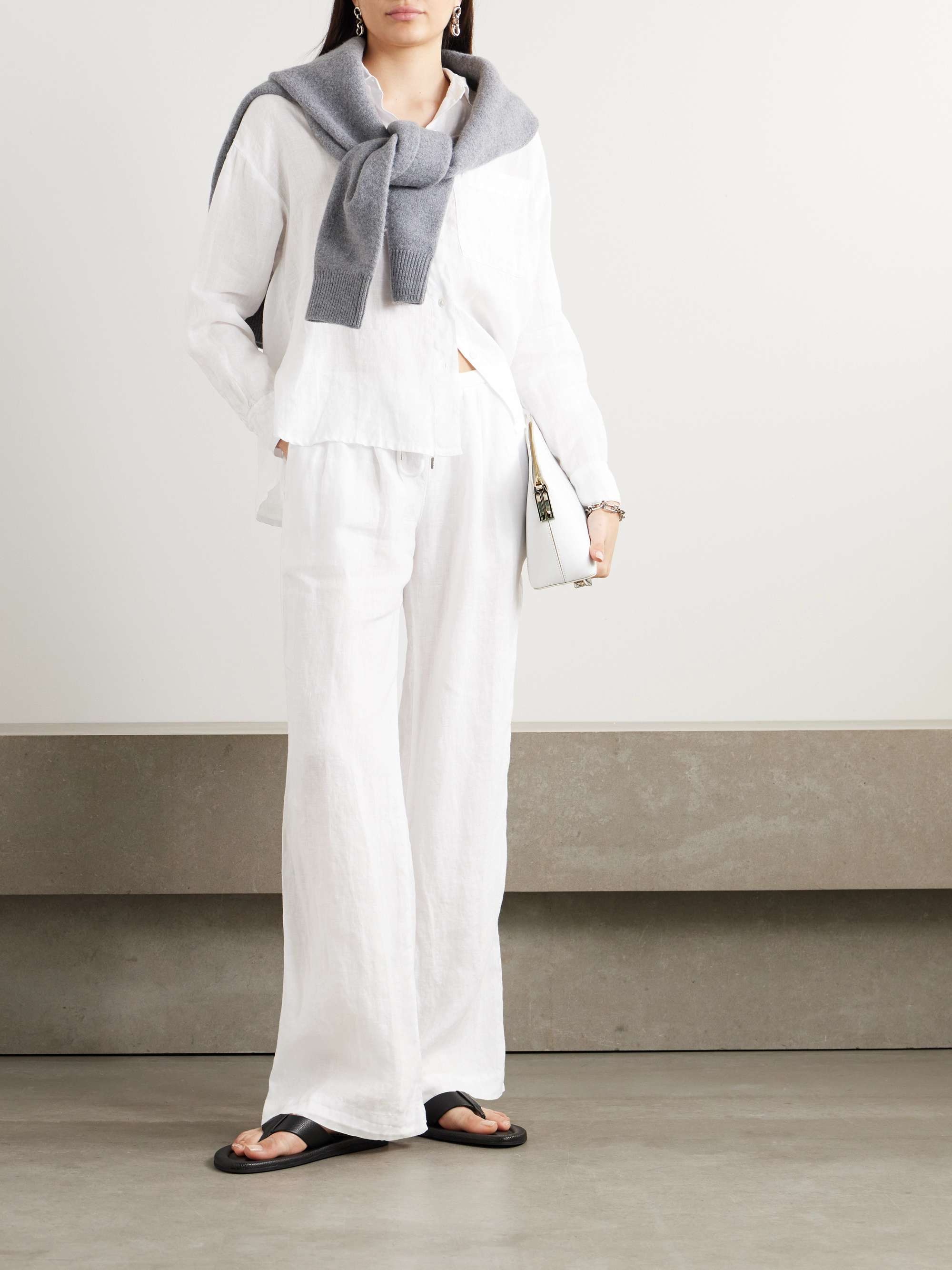 JAMES PERSE Pleated linen wide-leg pants | NET-A-PORTER