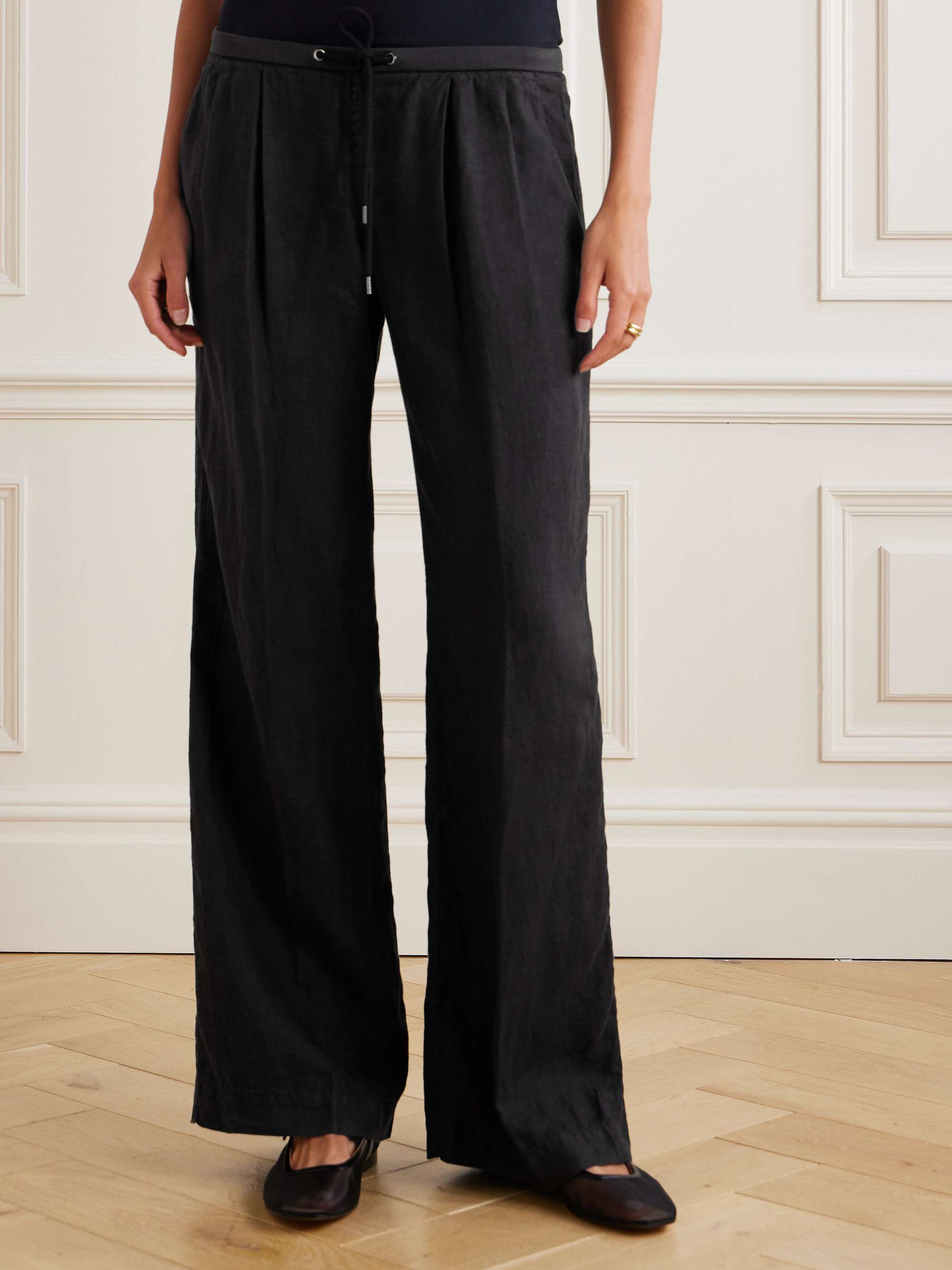 JAMES PERSE Pleated linen wide-leg pants | NET-A-PORTER
