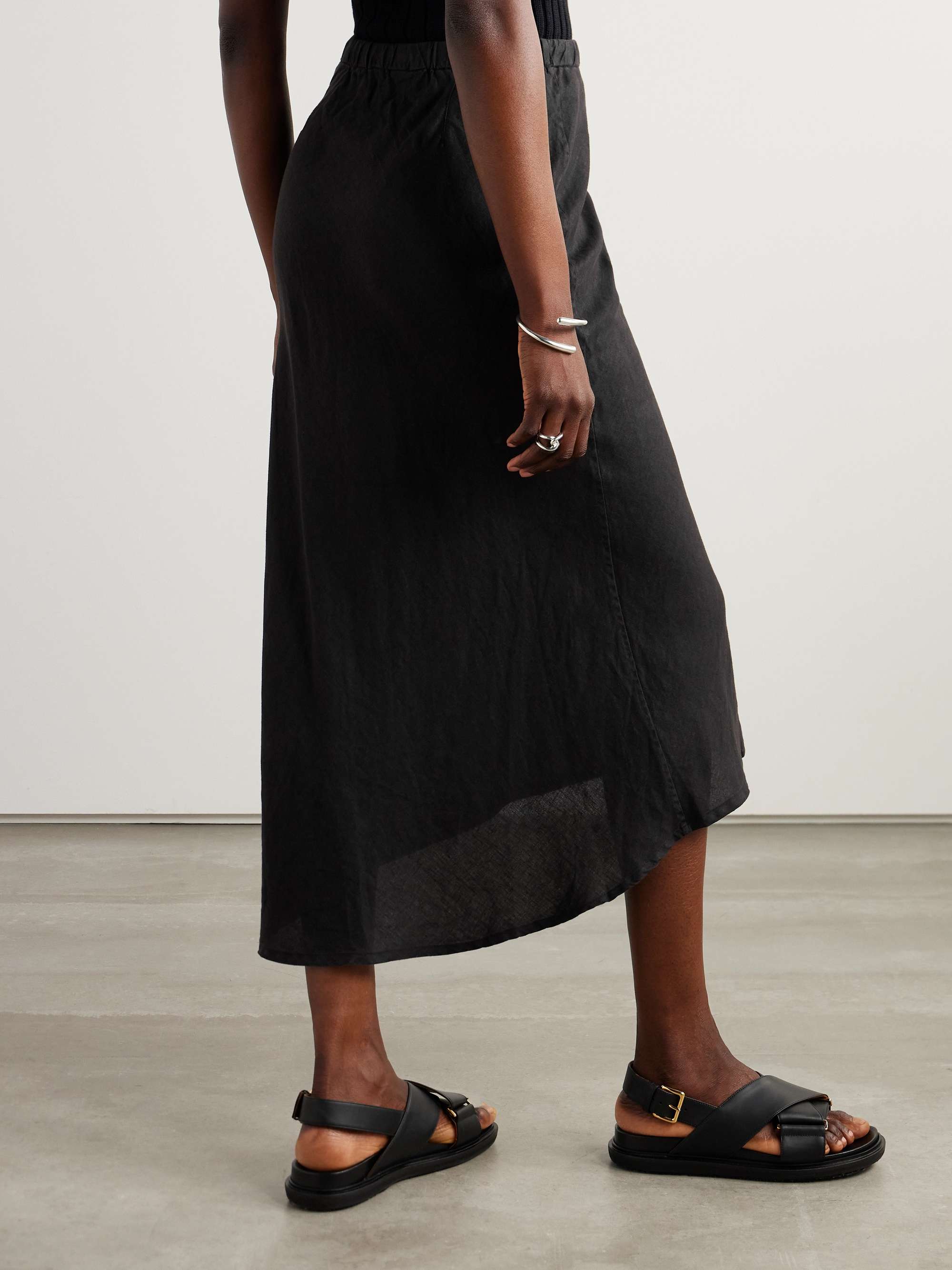 JAMES PERSE Surfside asymmetric linen skirt | NET-A-PORTER