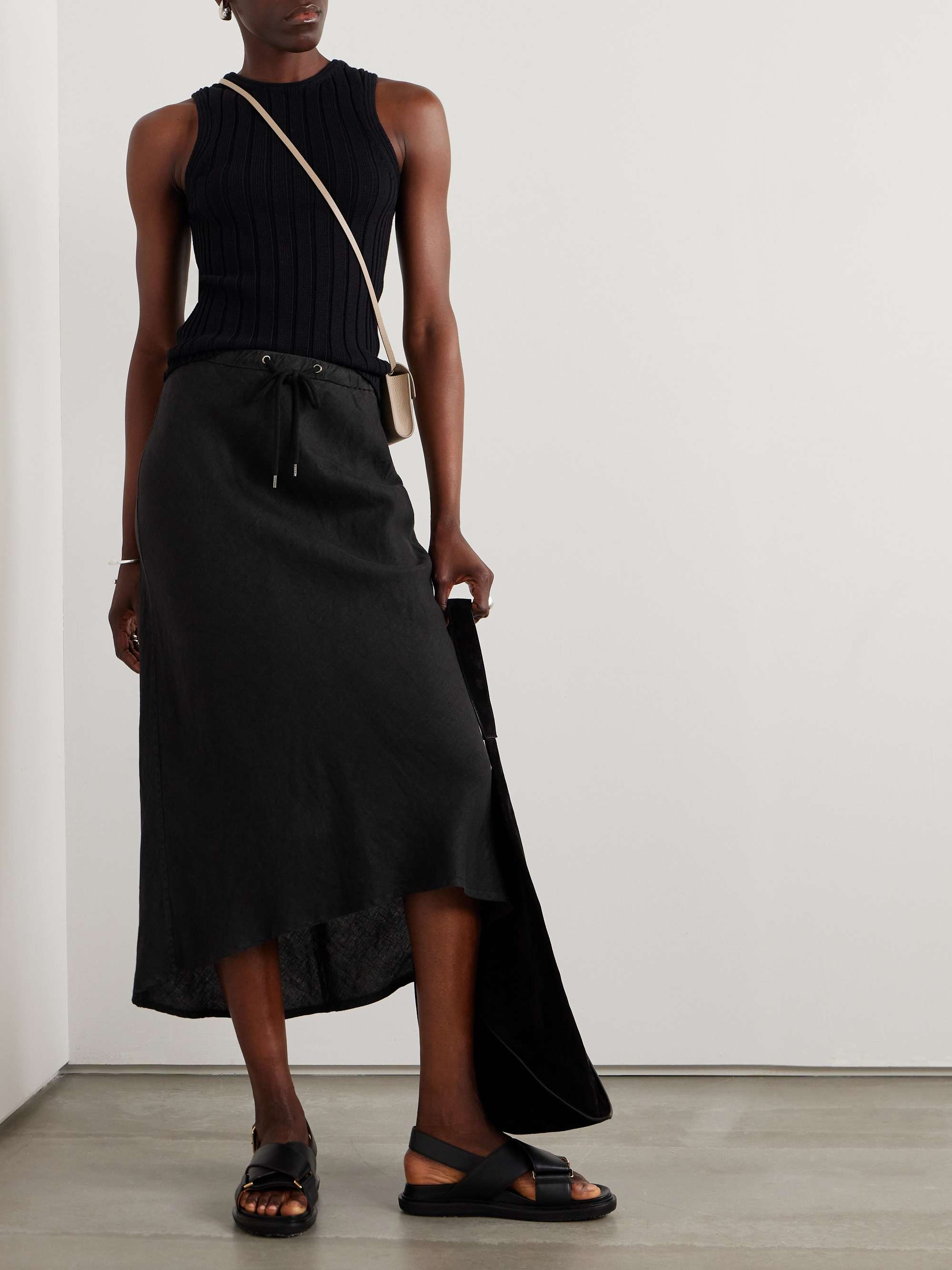 JAMES PERSE Surfside asymmetric linen skirt | NET-A-PORTER