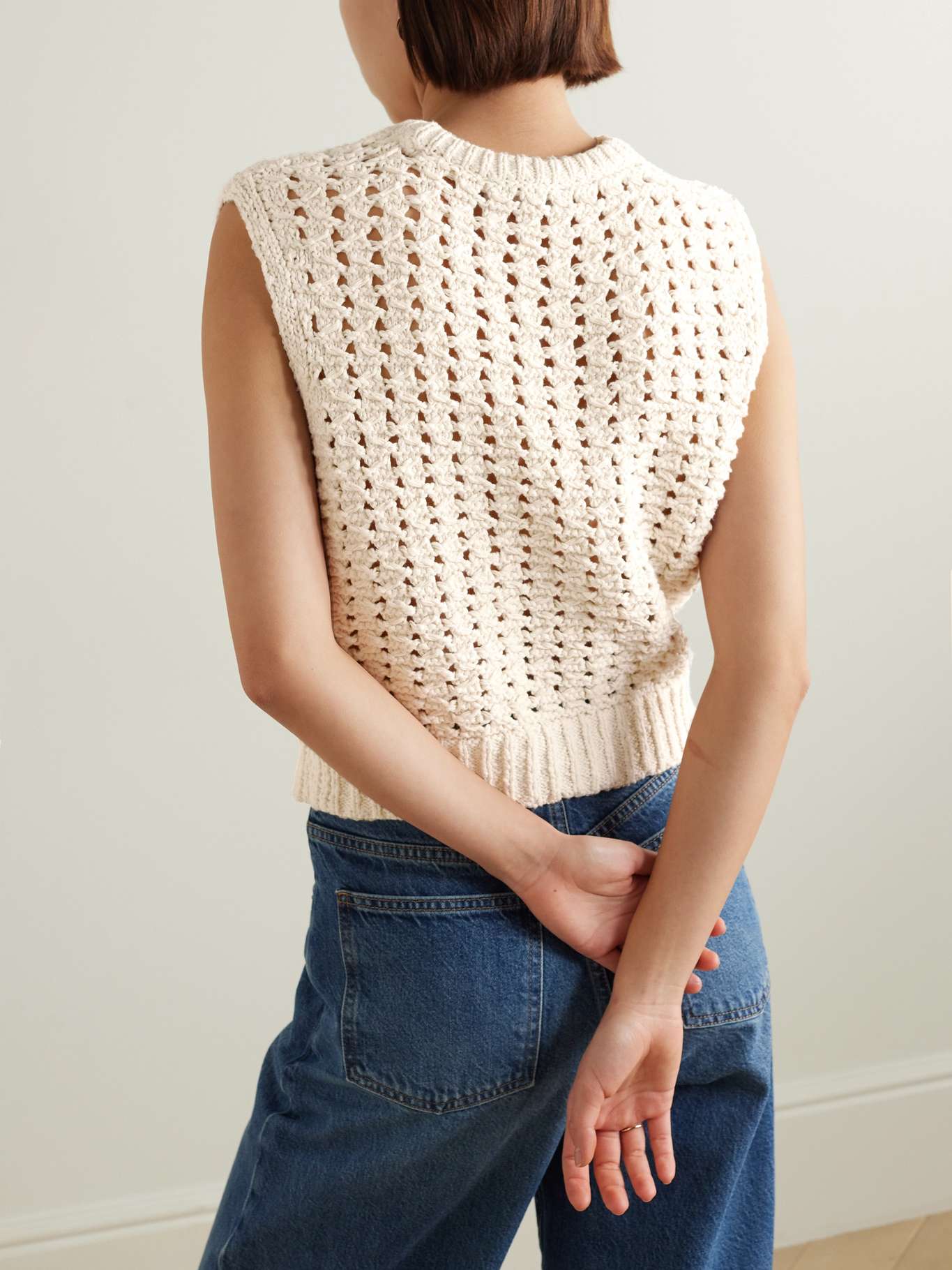 FRAME Crocheted cotton vest | NET-A-PORTER