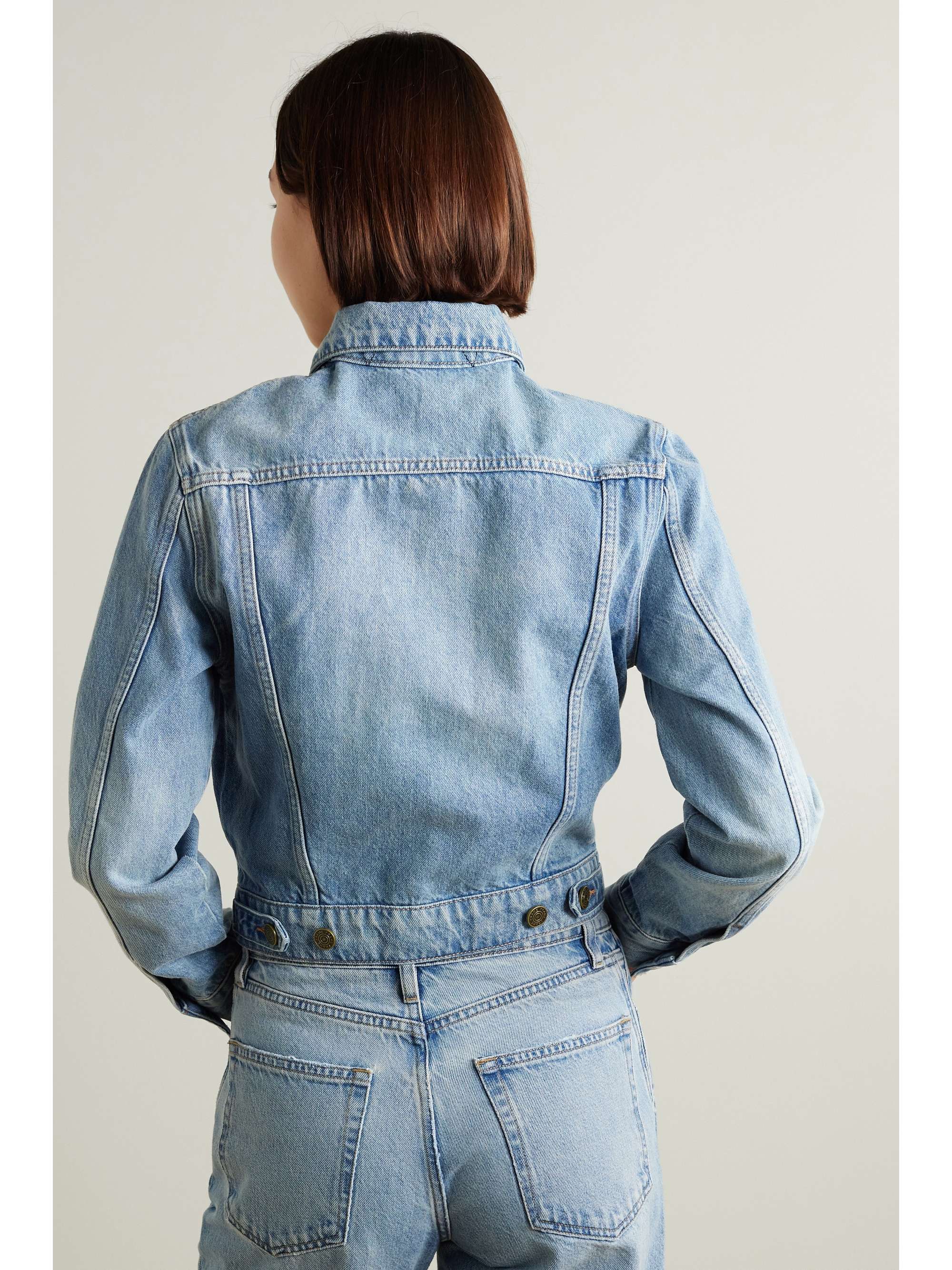 FRAME + NET SUSTAIN Shrunken Trucker cropped denim jacket | NET-A-PORTER