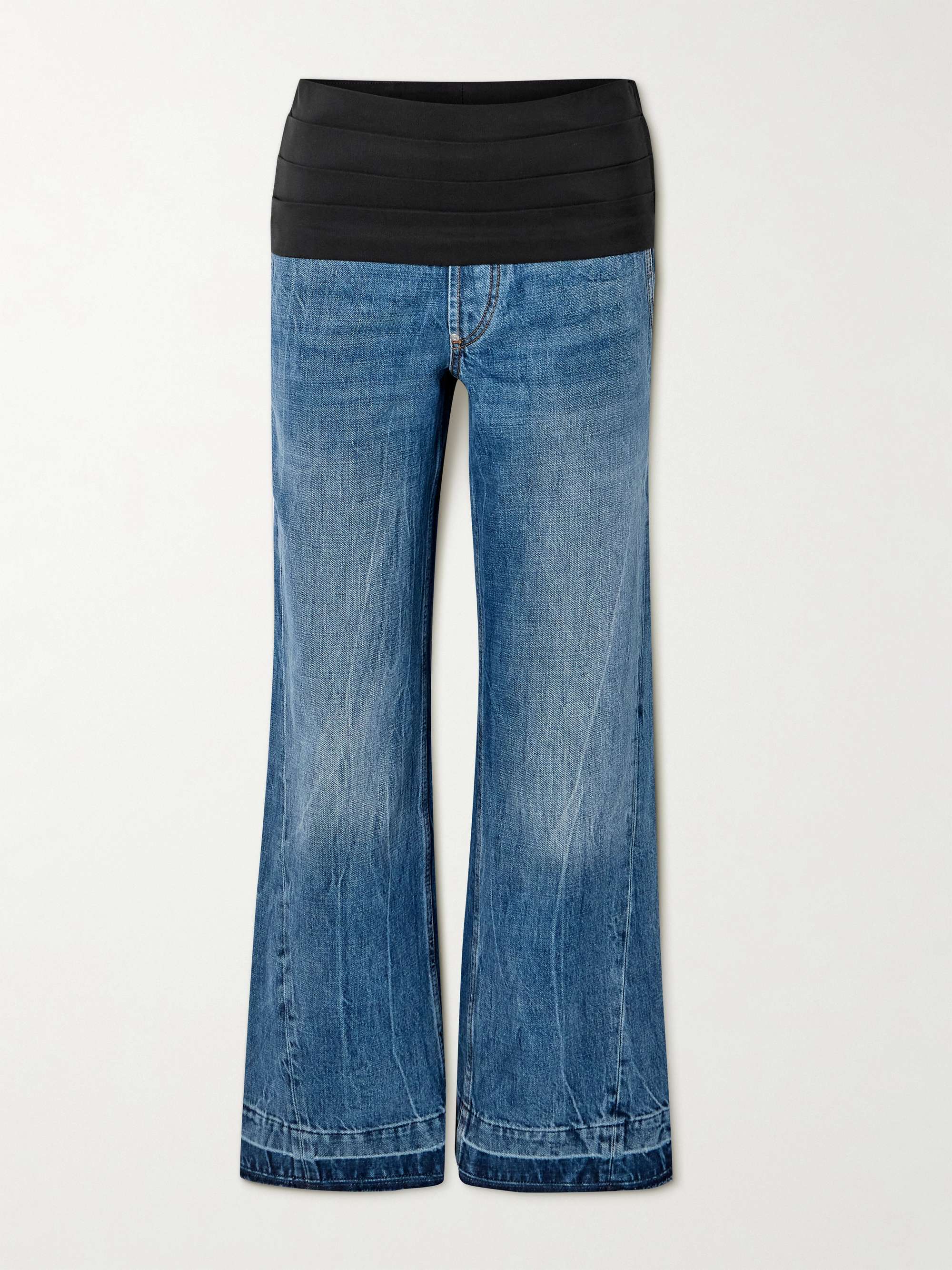 STELLA MCCARTNEY Pleated faille-paneled organic high-rise STELLA MCCARTNEY Pleated faille-paneled organic high-rise