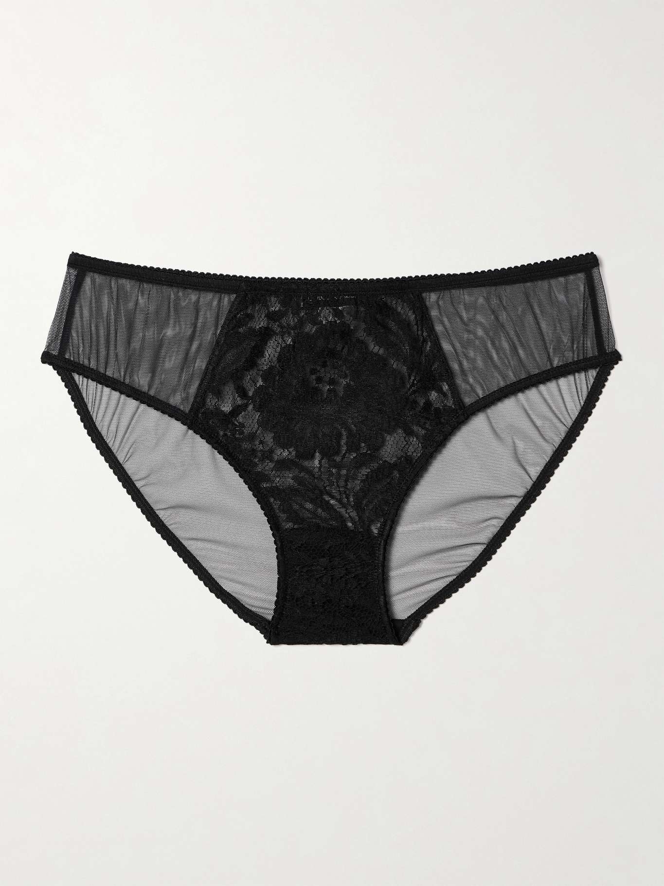 DOLCE&GABBANA Tulle and lace briefs | NET-A-PORTER