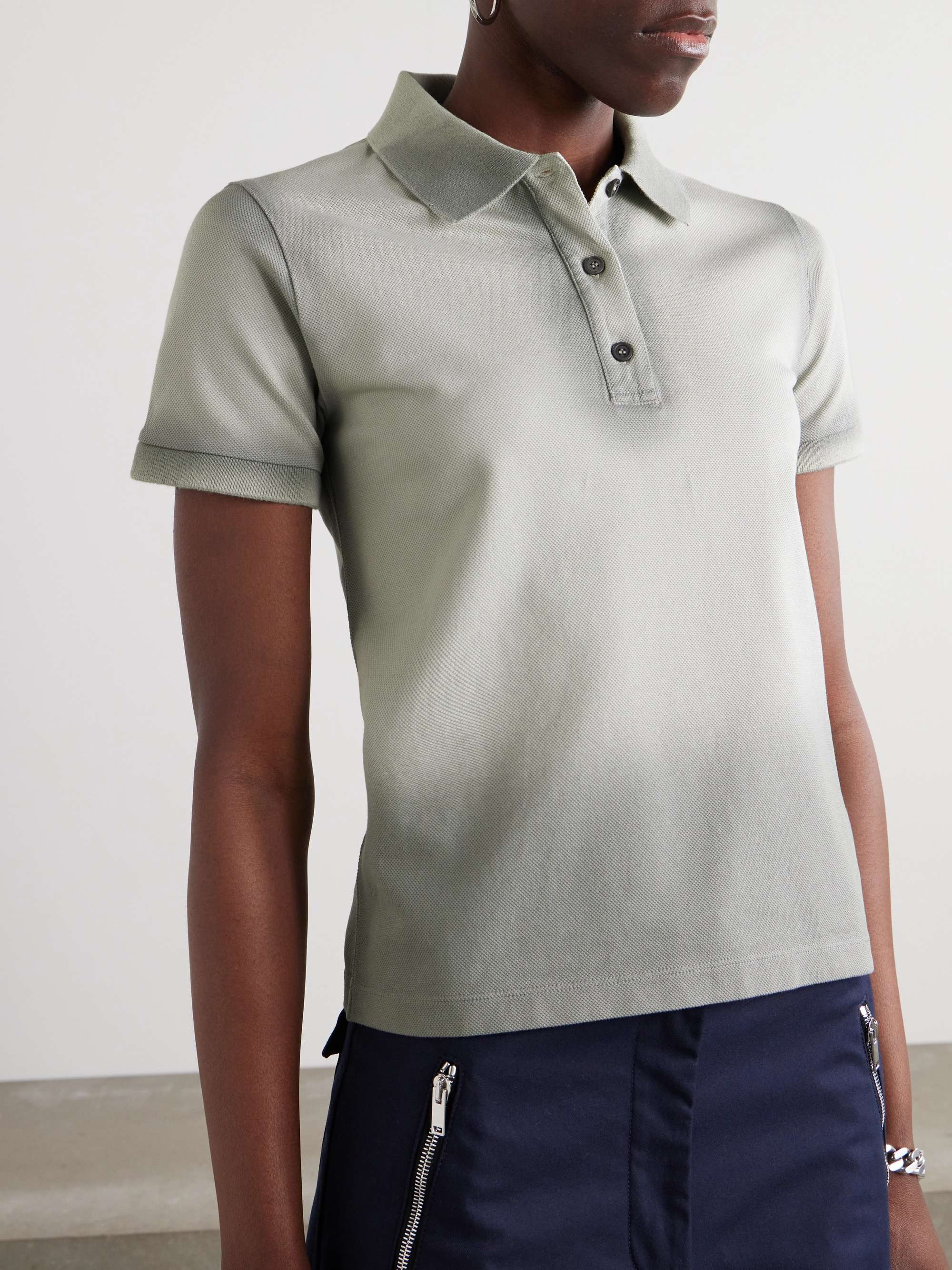 LOEWE Dégradé cotton-blend piqué polo shirt | NET-A-PORTER