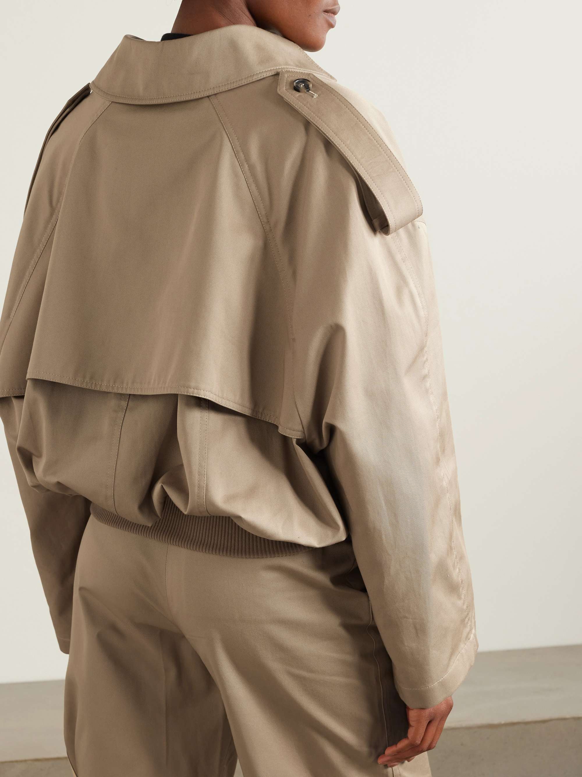 LOEWE Cropped double-breasted cotton-gabardine jacket | NET-A-PORTER