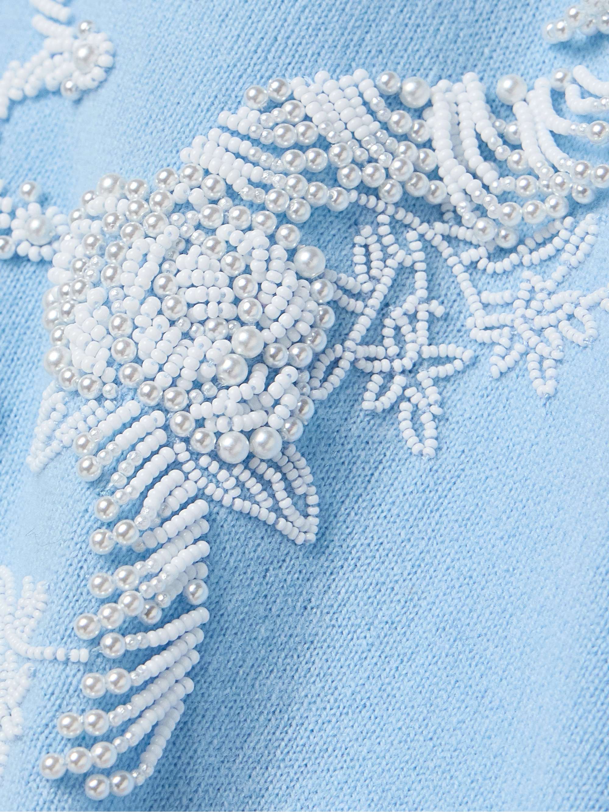 VERSACE Embroidered wool and cashmere-blend cardigan | NET-A-PORTER