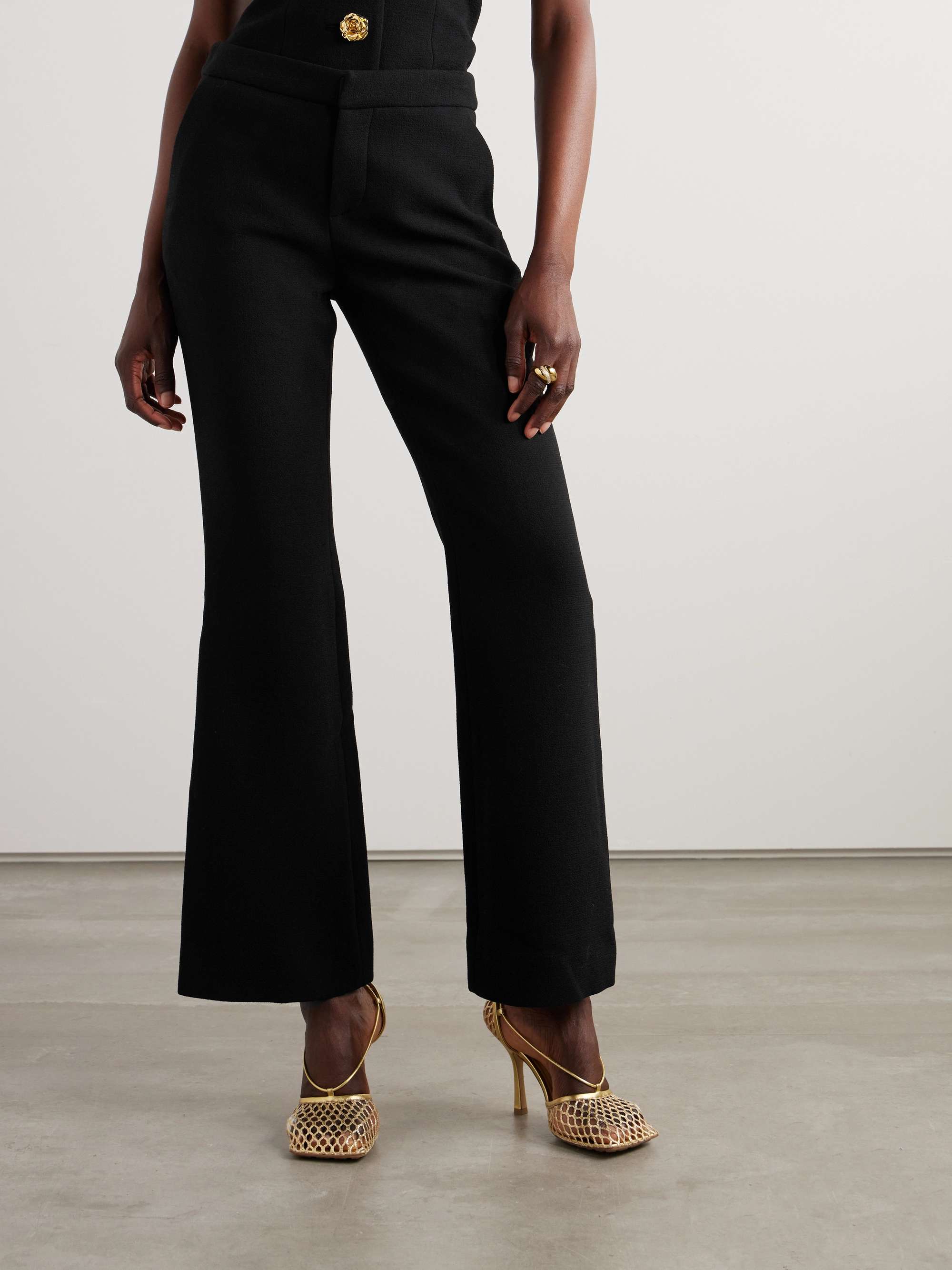 BALMAIN Wool-crepe flared pants | NET-A-PORTER