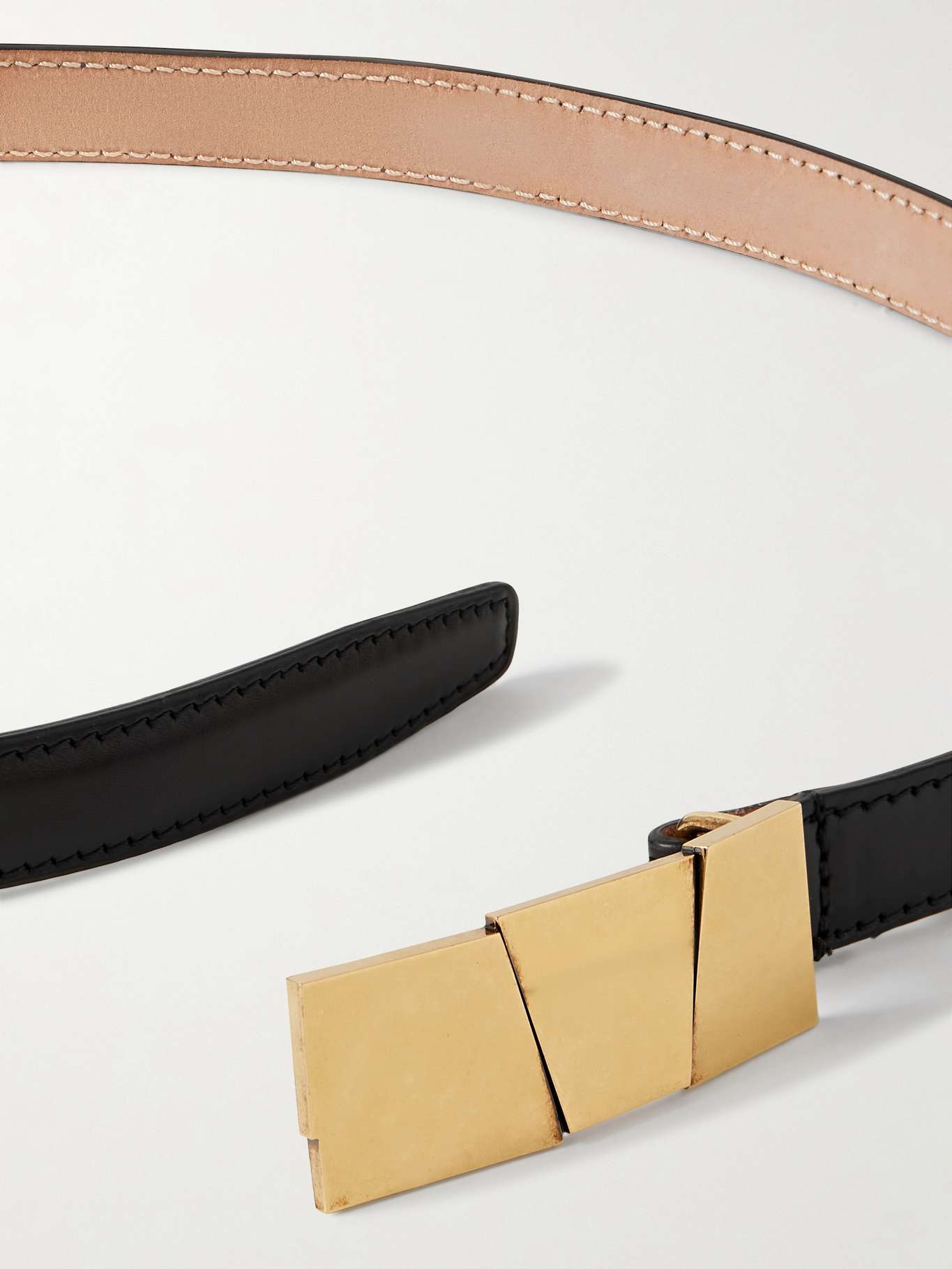 KHAITE Axel gold-tone and leather belt | NET-A-PORTER