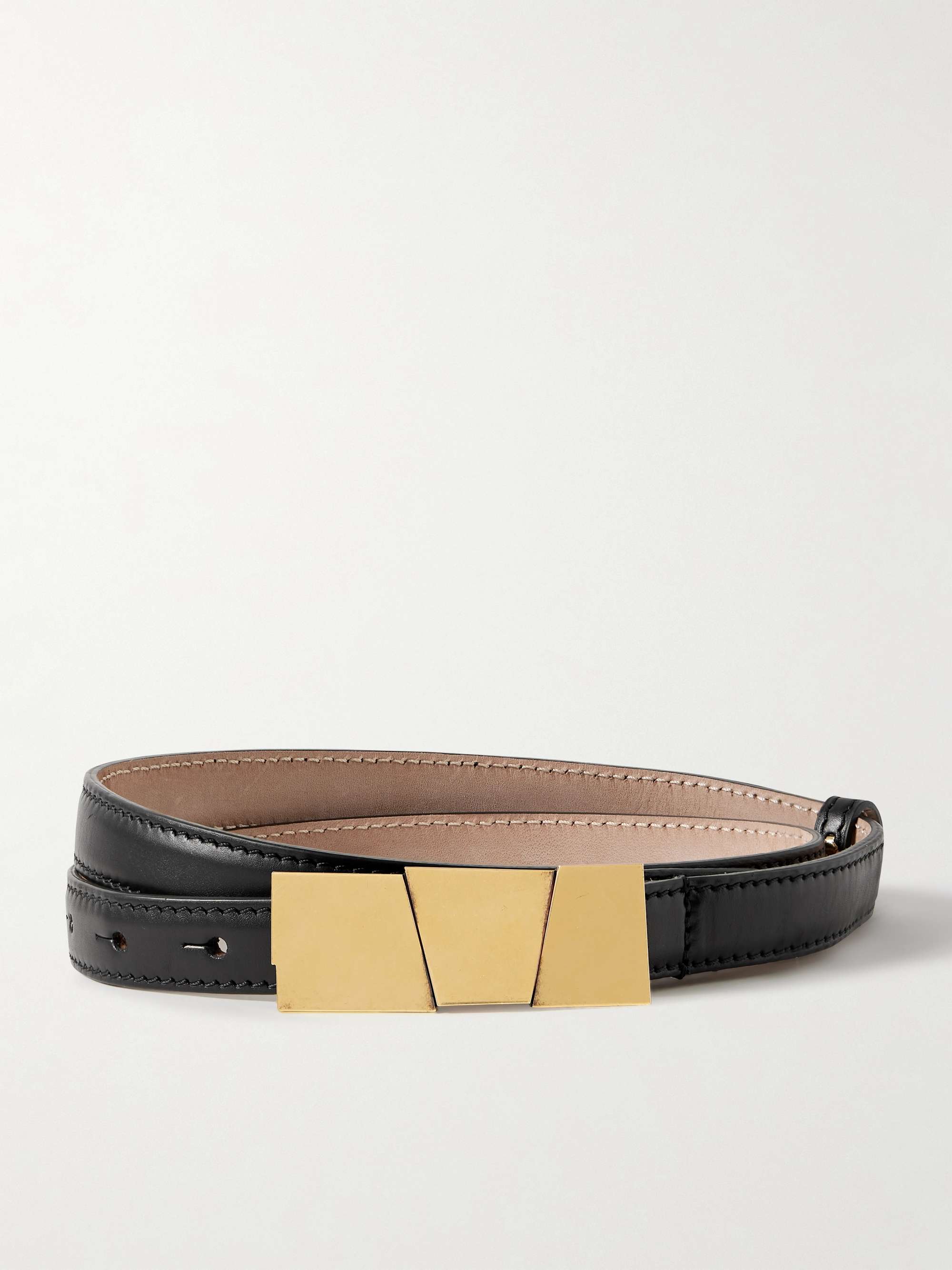 KHAITE Axel gold-tone and leather belt | NET-A-PORTER