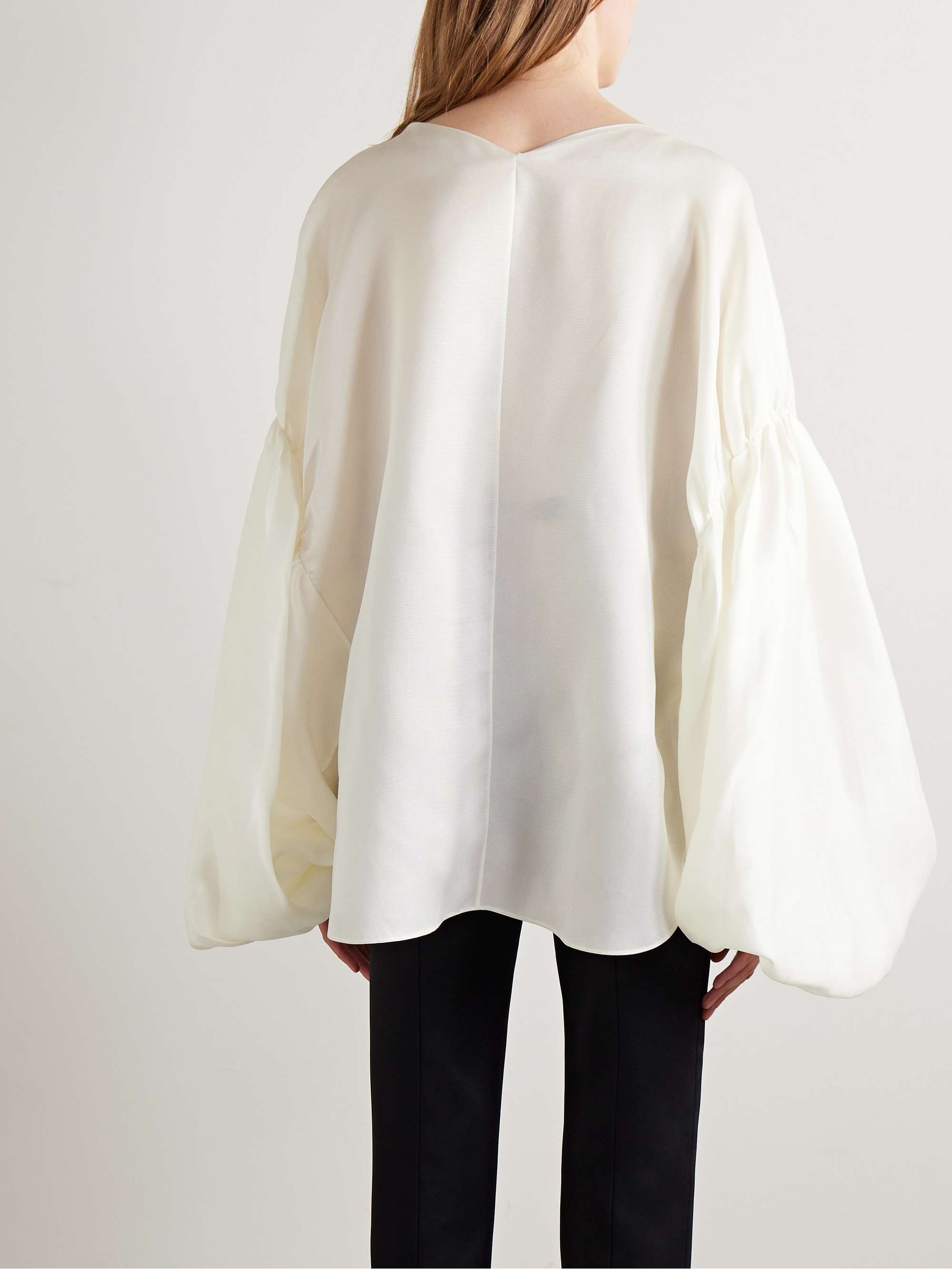 KHAITE Quico oversized silk blouse | NET-A-PORTER