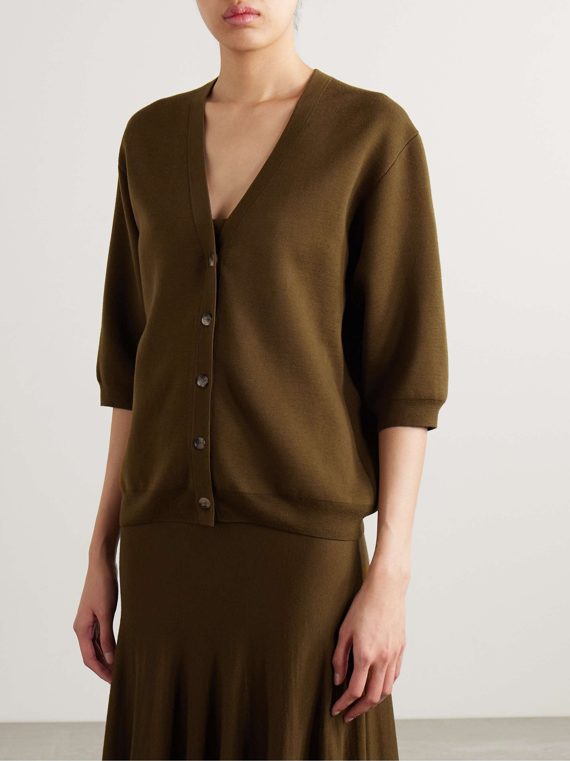 KHAITE Tedi wool-blend cardigan | NET-A-PORTER