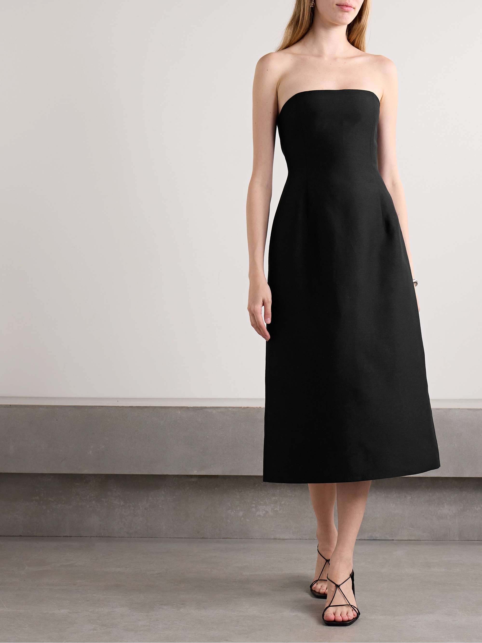 BEARE PARK Ume strapless wool and silk-blend midi dress | NET-A-PORTER