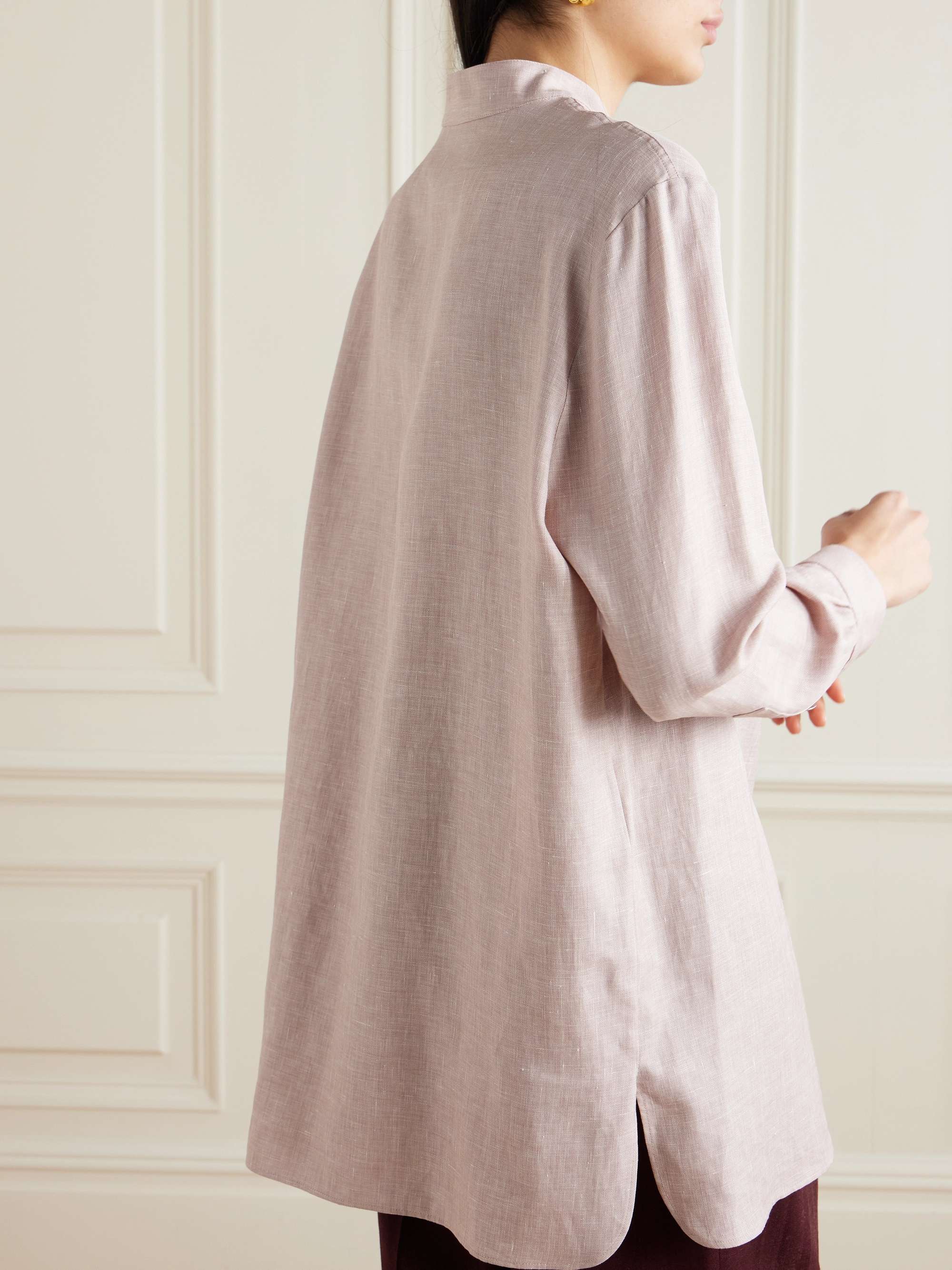 LORO PIANA Linen, wool and silk-blend blouse | NET-A-PORTER