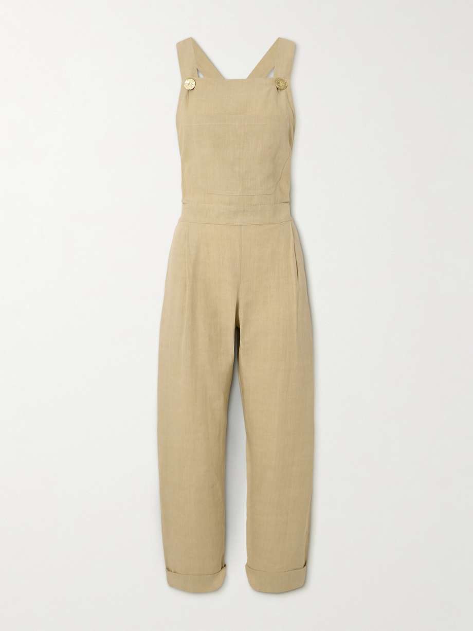 LE KASHA Sharani linen overalls | NET-A-PORTER