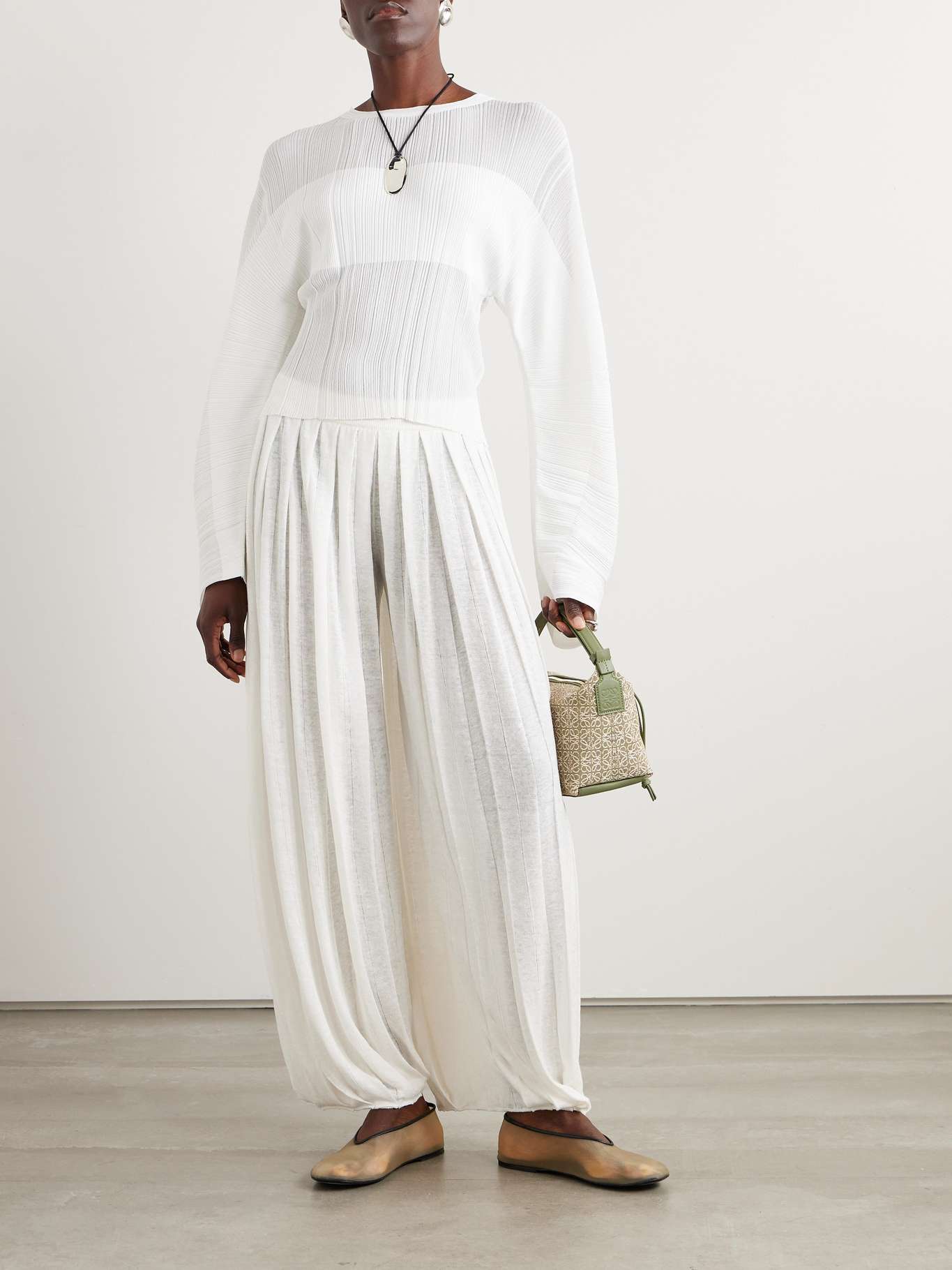 LORO PIANA Wide-leg pleated linen pants | NET-A-PORTER