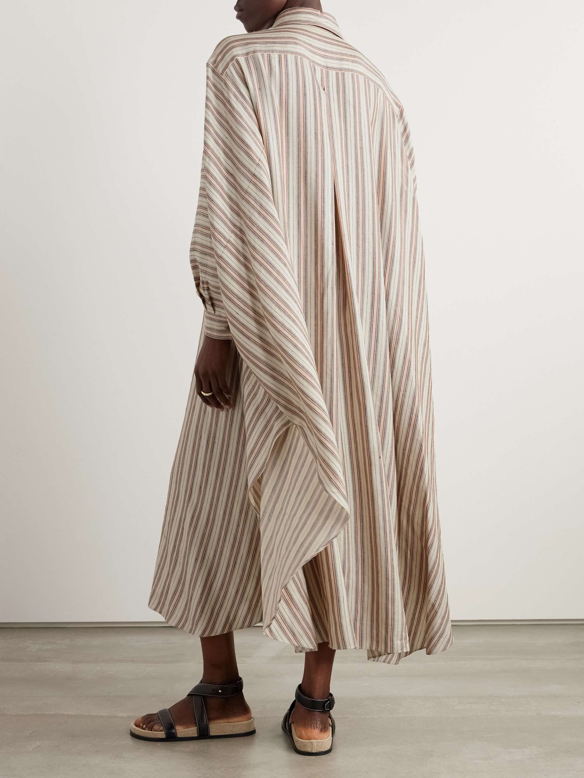LORO PIANA Striped printed linen and silk-blend kaftan | NET-A-PORTER