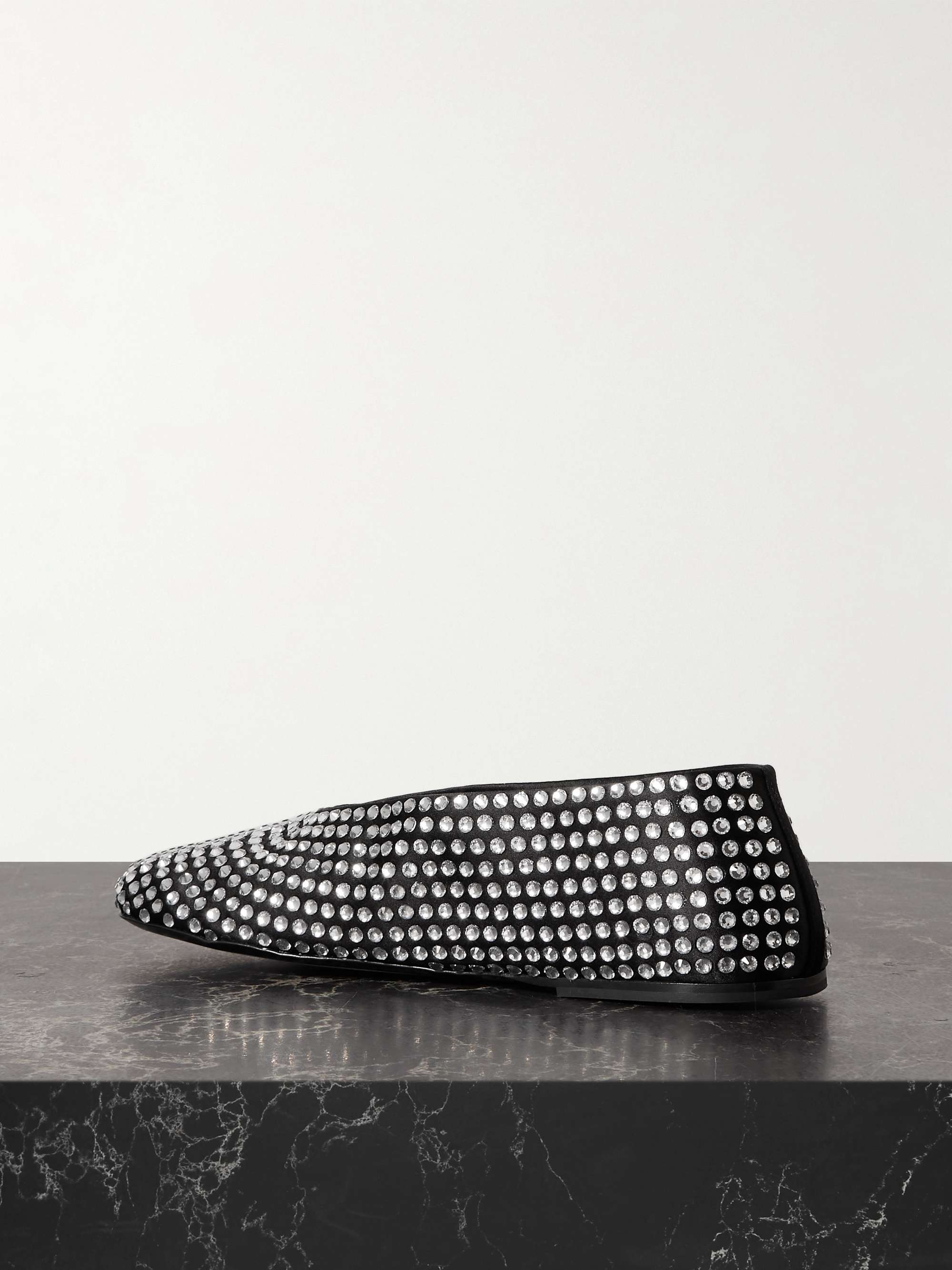KHAITE Marcy crystal-embellished satin ballet flats | NET-A-PORTER