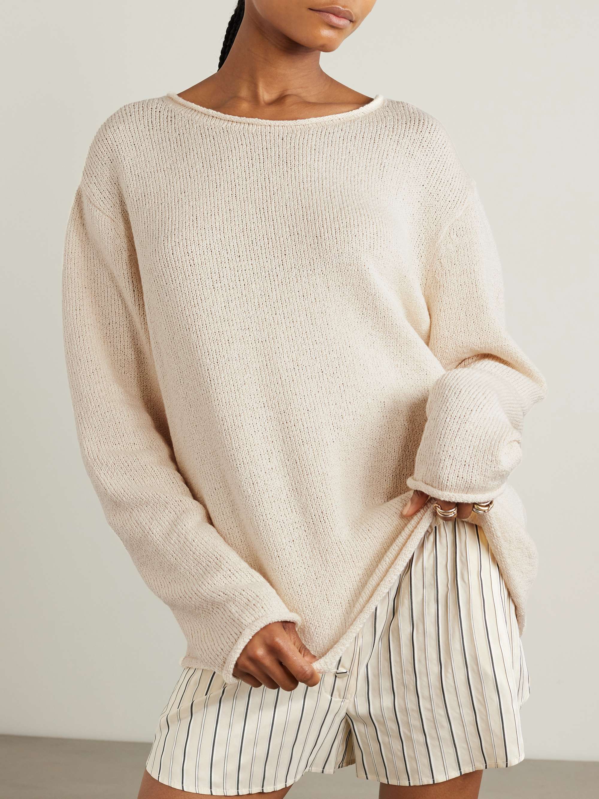 THE ELDER STATESMAN Nora cotton sweater | NET-A-PORTER