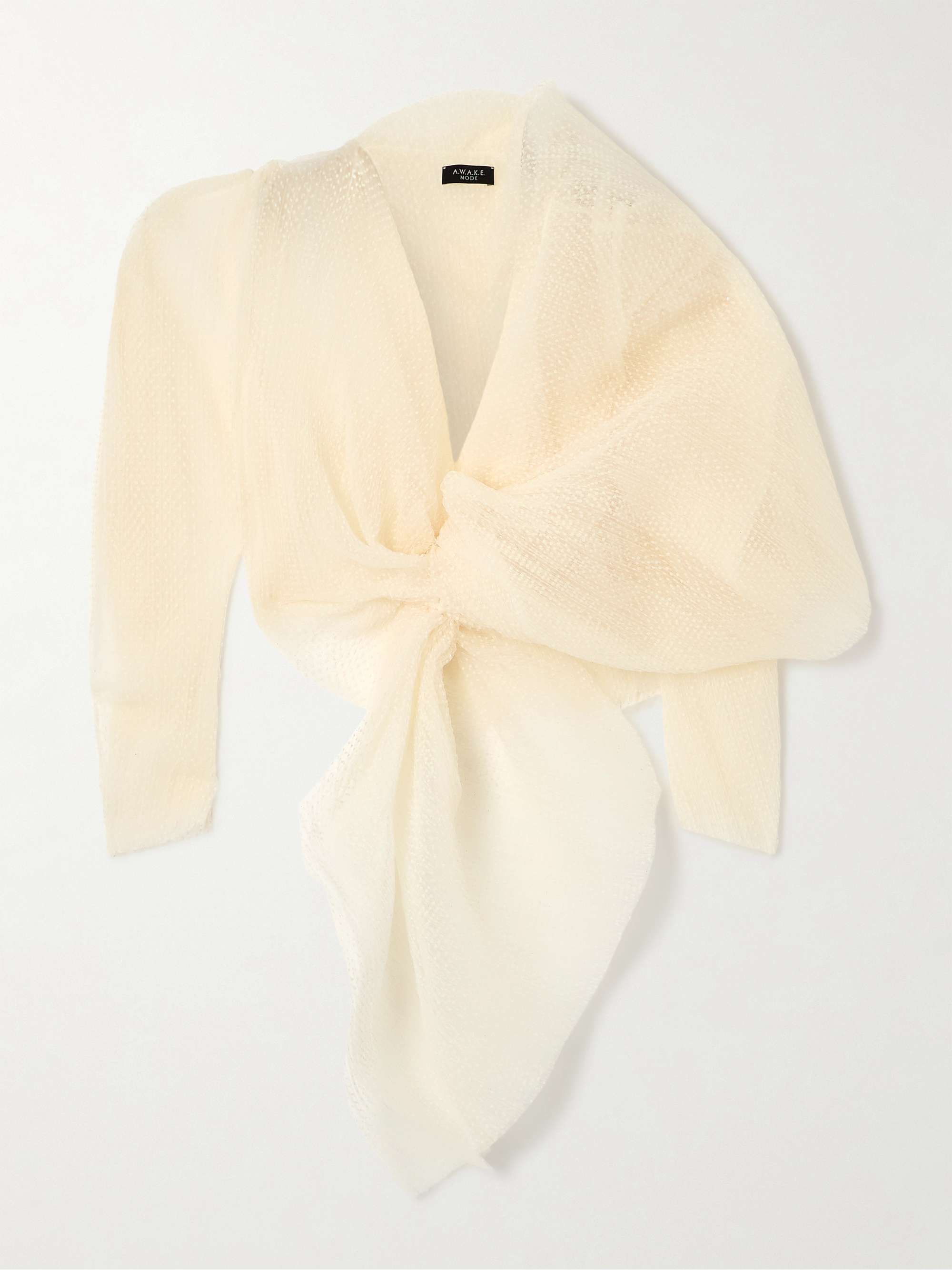 A.W.A.K.E. MODE Knotted polka-dot tulle top | NET-A-PORTER