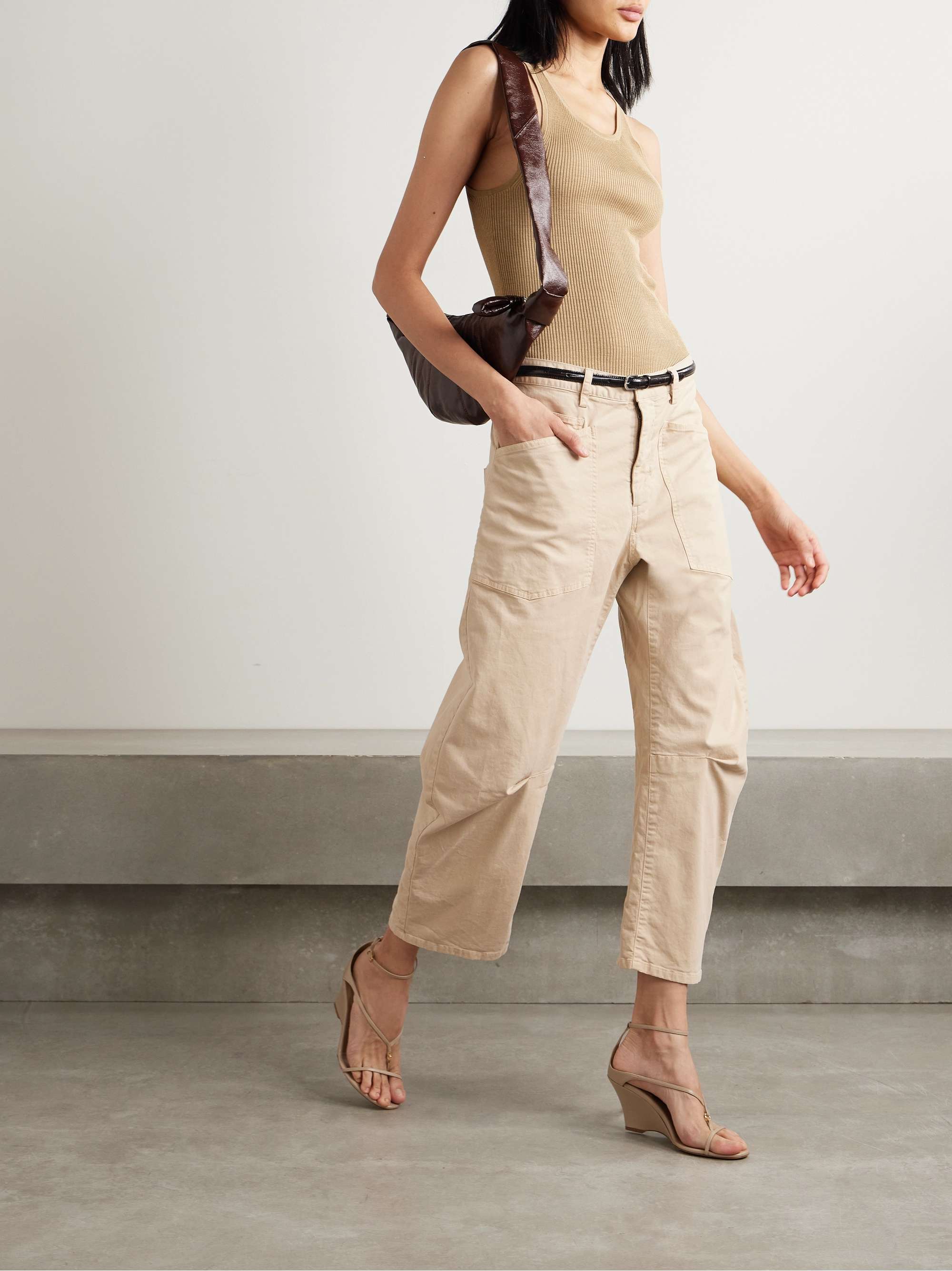 NILI LOTAN Shon cotton-blend twill tapered pants | NET-A-PORTER